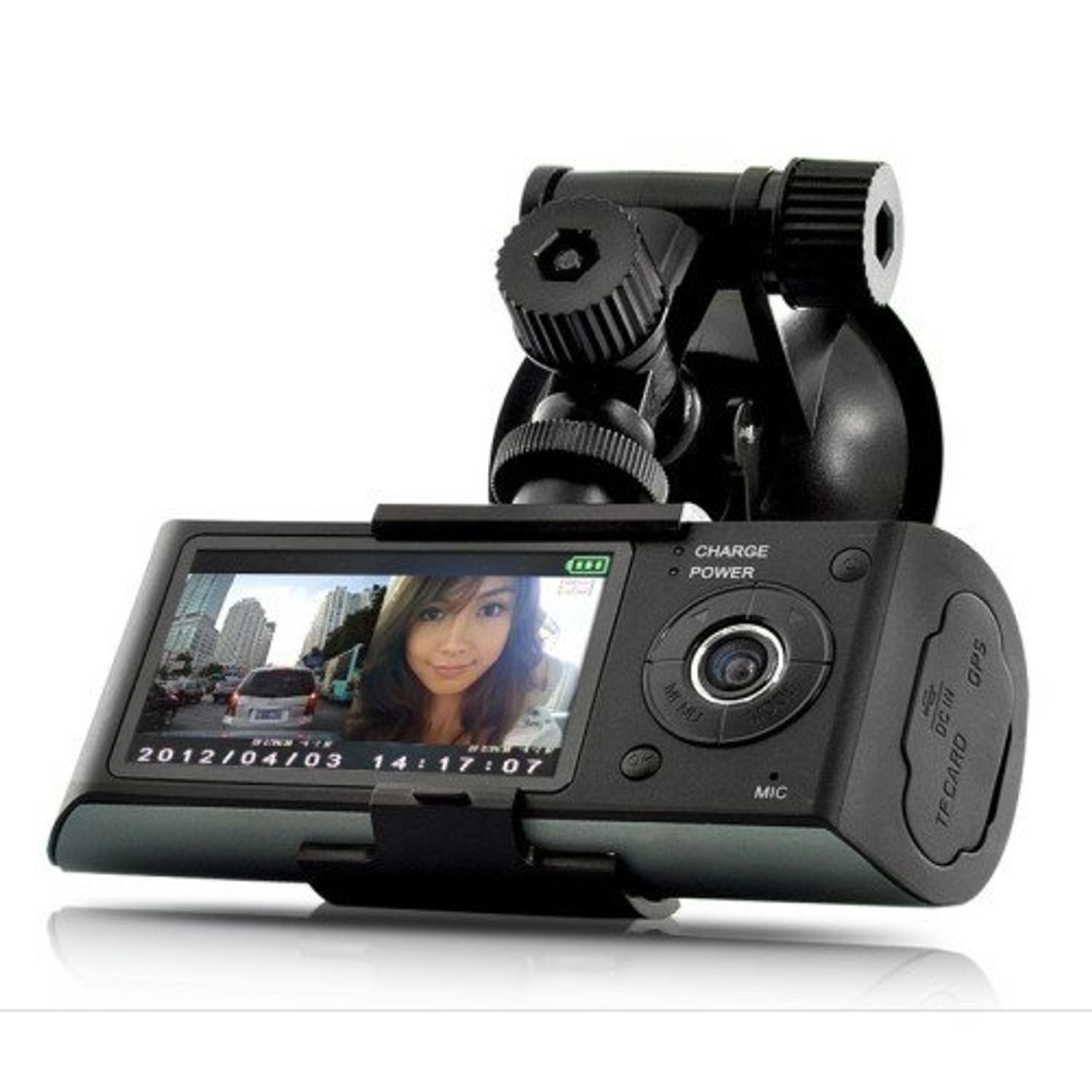iUni - Camera Auto Dubla cu GPS iUni Dash X3000 Plus, Display 2.7 inch ...