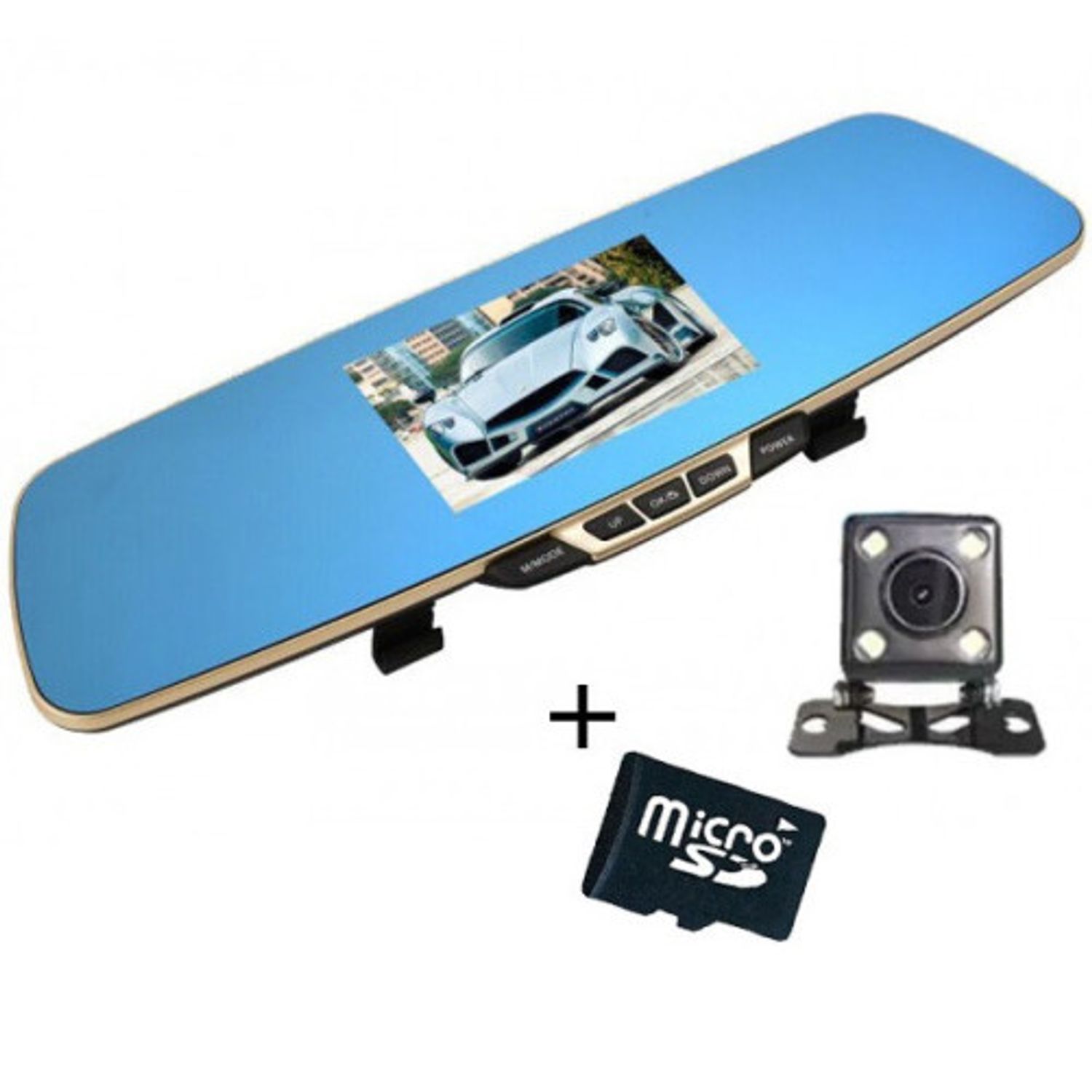 iUni - Camera Auto iUni Dash B600 Oglinda, Dual Cam, Full HD, LCD 4,3 ...