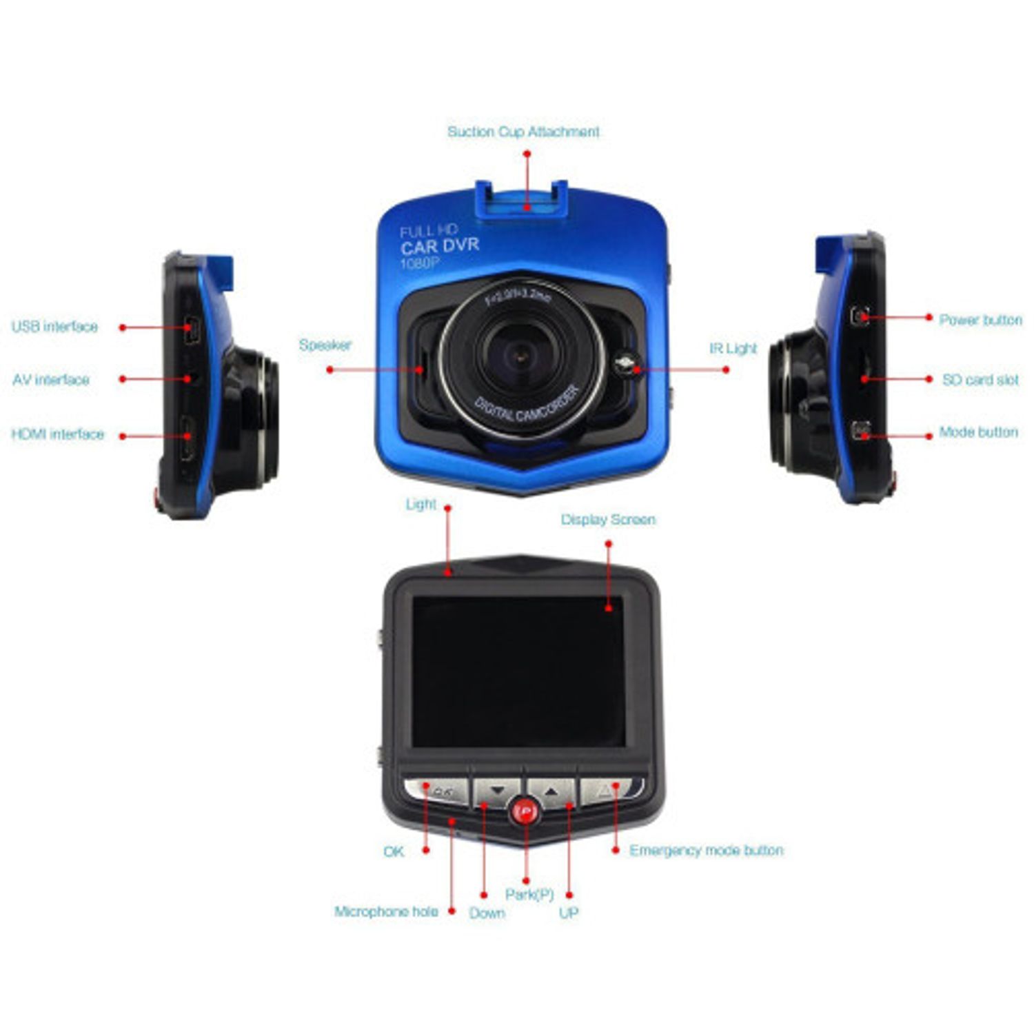 iUni - Camera auto Dubla iUni Dash 806, Full HD, 12Mpx, 2.5 Inch, 170 ...