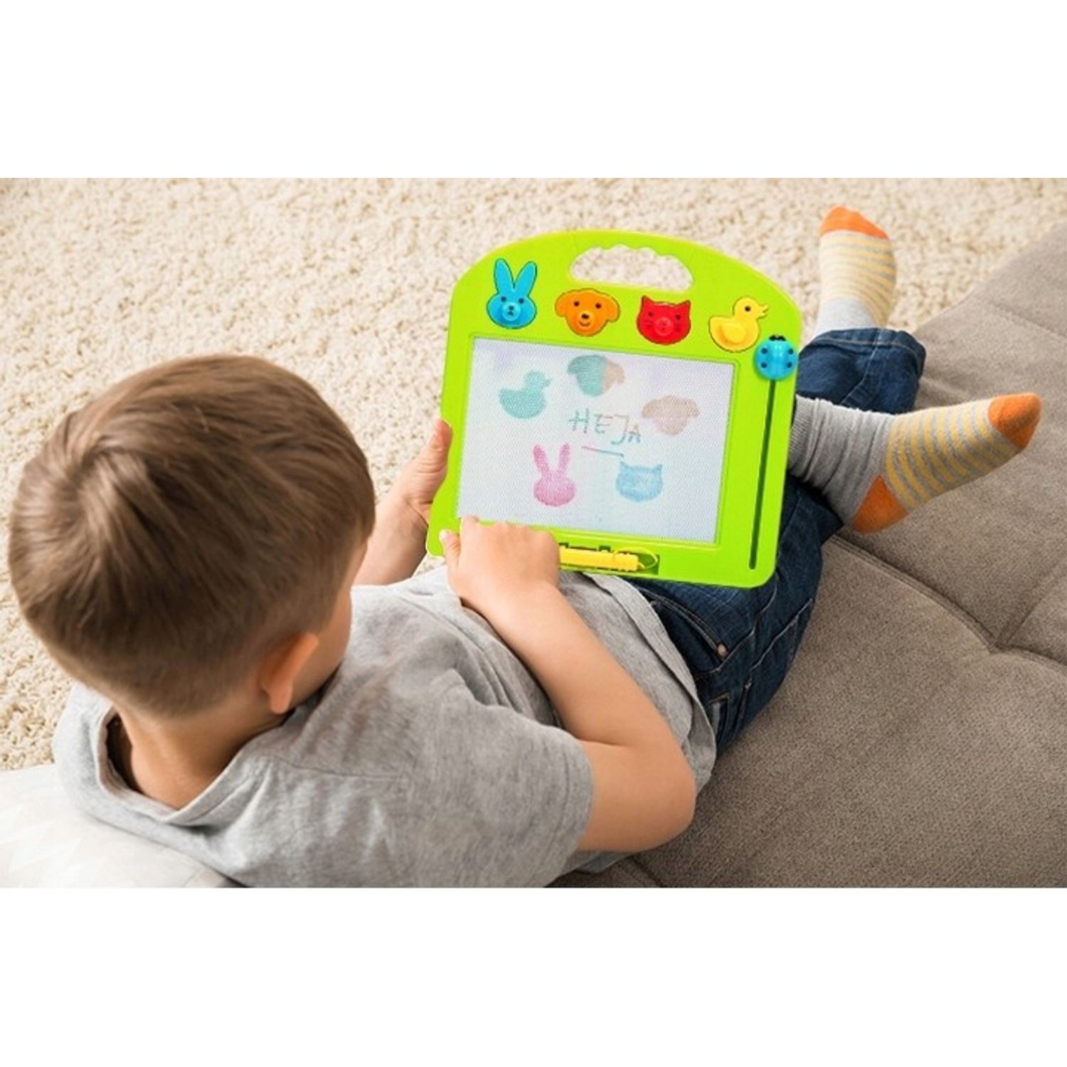 Gonga - Tabla magnetica pentru colorat, model animale - elefant.ro