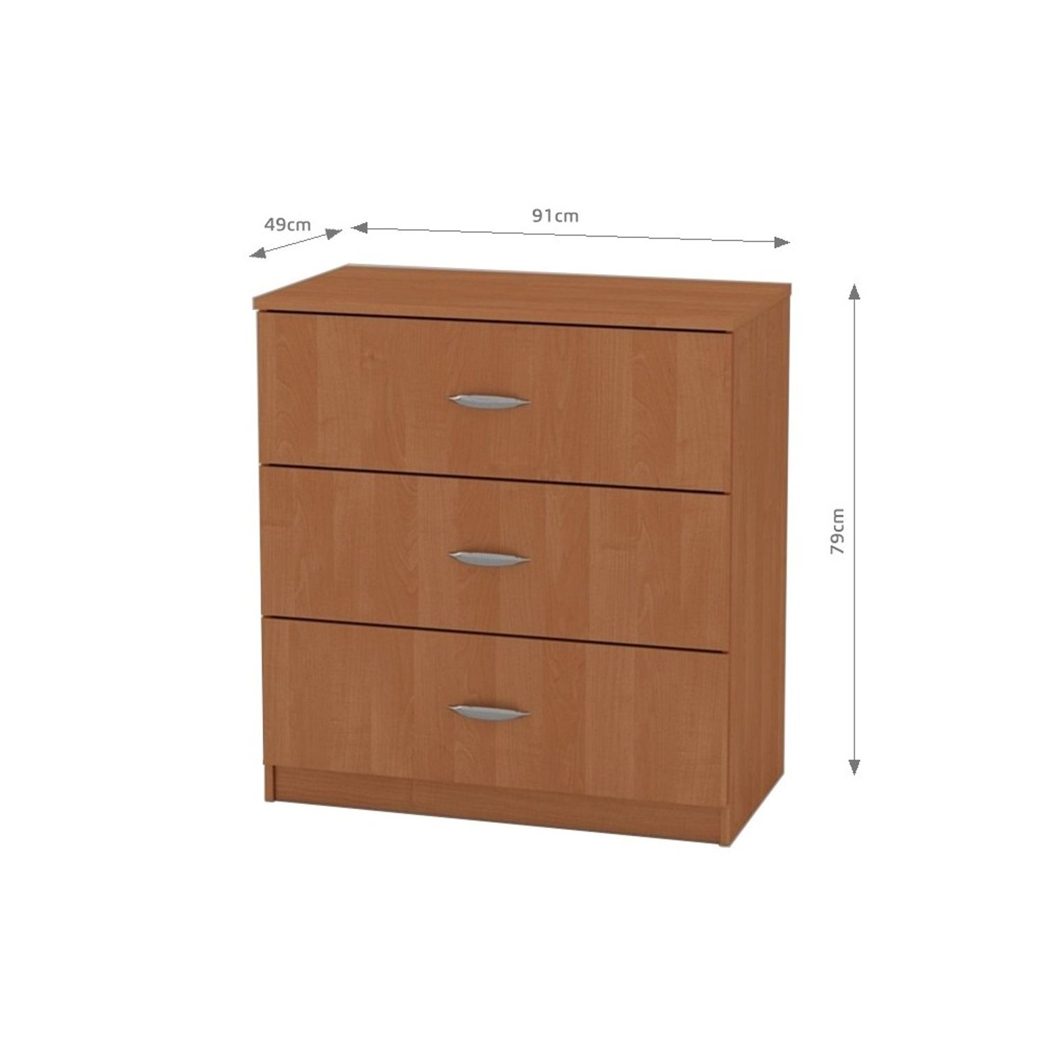 MarcelProd - Comoda MarcelProd, 3B, 72x40x79 cm, Cires - elefant.ro