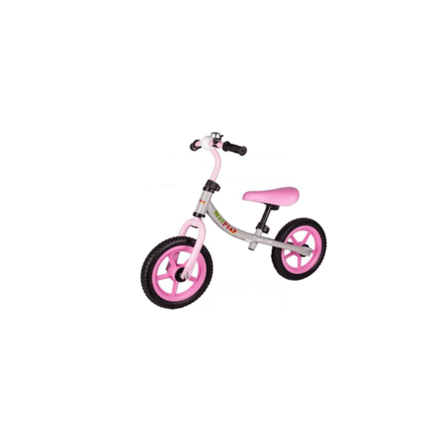 MalPlay - Bicicleta de echilibru cu clopotel EVA 12 gri-roz MalPlay ...