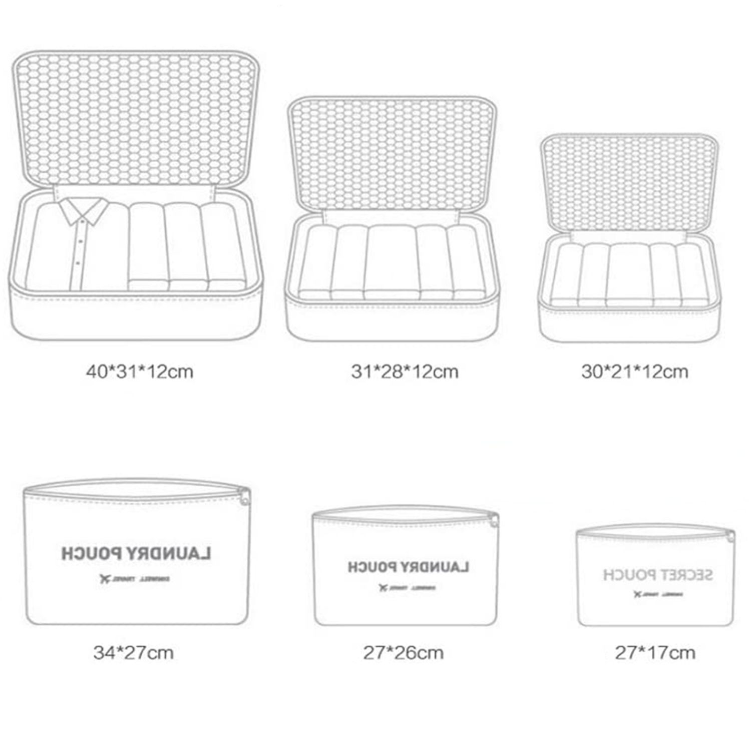 Quasar & Co. - Set 6 huse organizare bagaj, Quasar & Co., 6 x ...