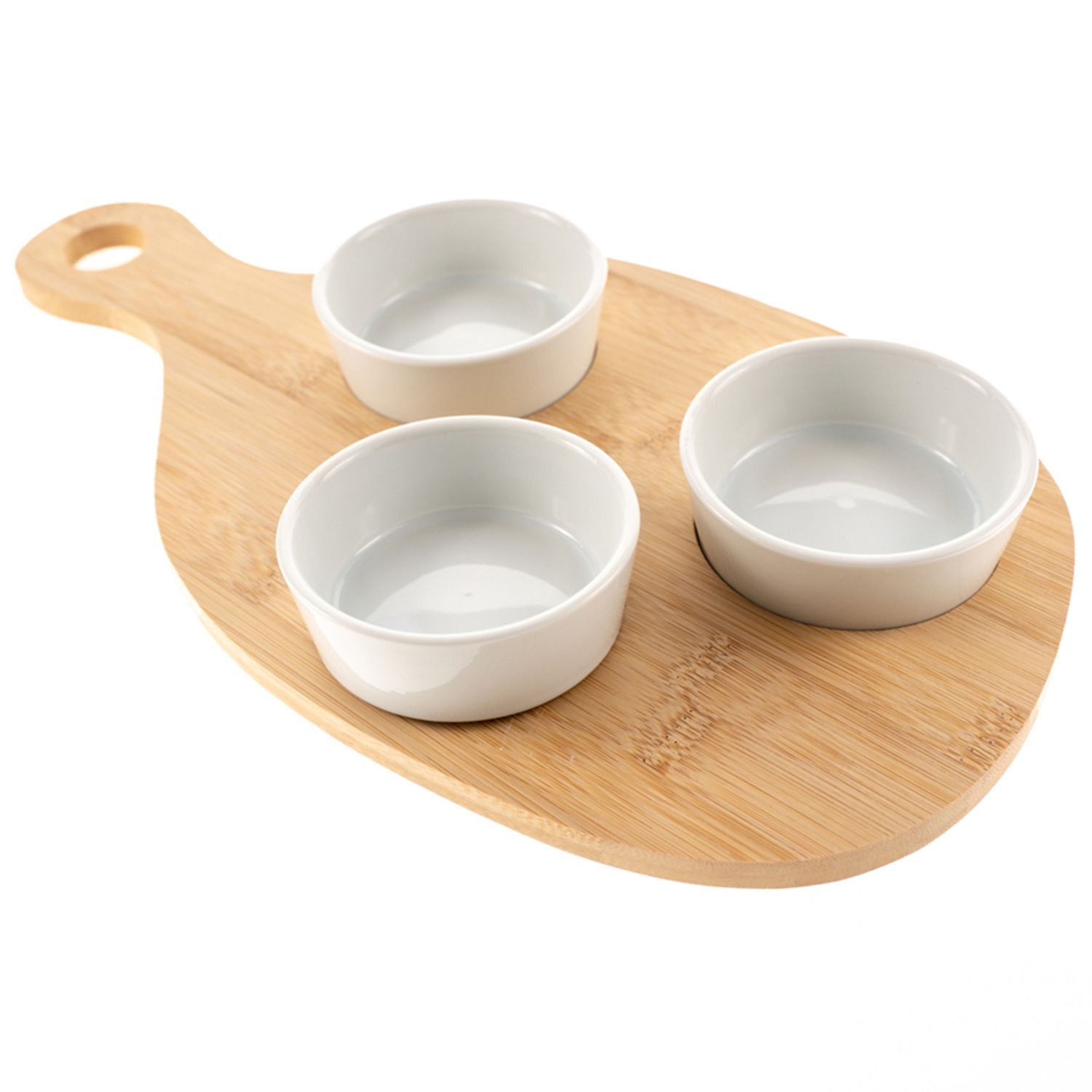 Quasar & Co. - Set servire aperitive, Quasar & Co., platou bambus cu 3 ...