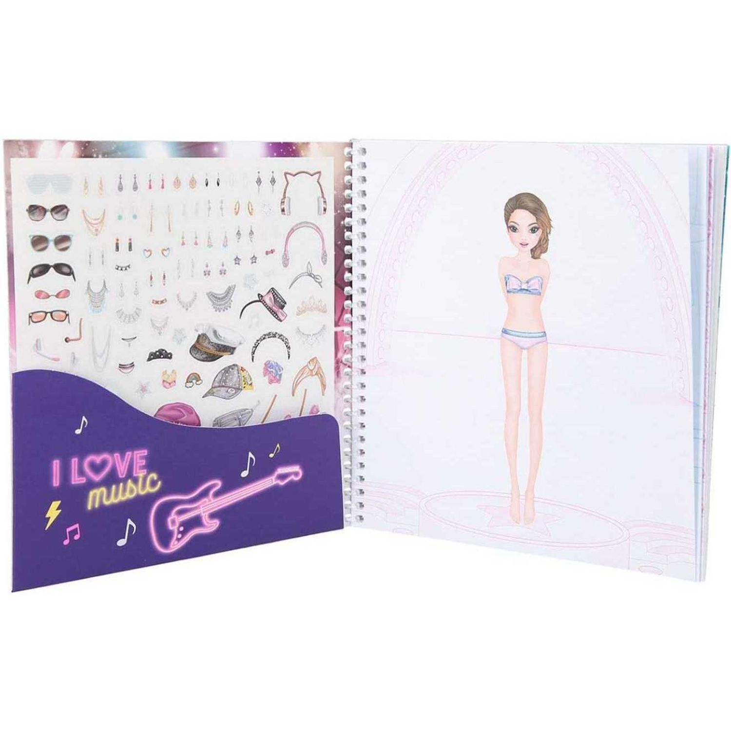 Depesche - Carte de colorat cu stickere Carte de colorat Top Model Make ...