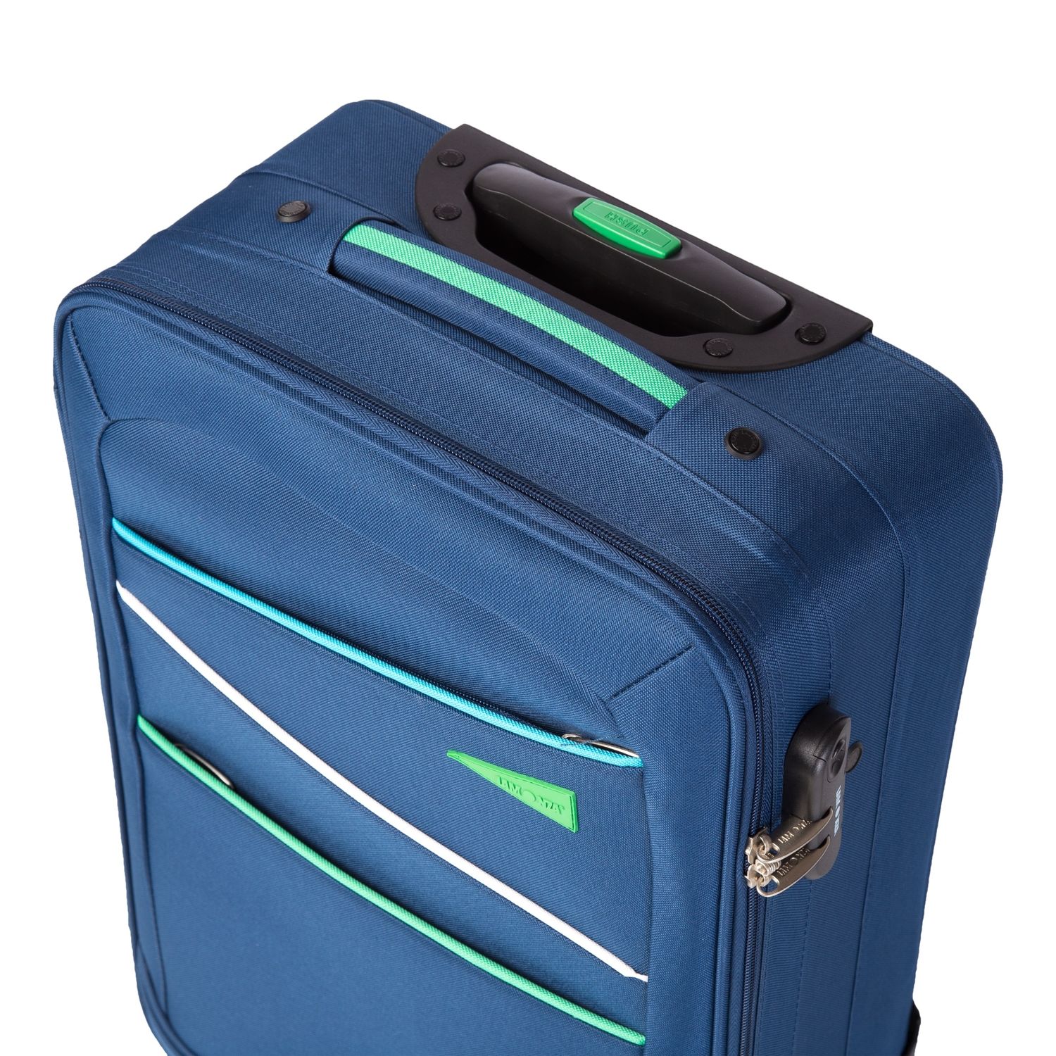 Lamonza - Lamonza Troler Navy Albastru Cu Verde 55X36X20 Cm - elefant.ro