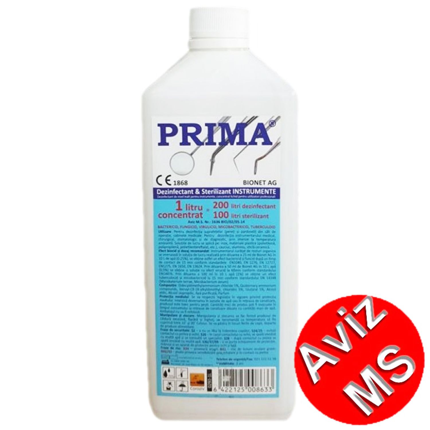 Prima - Lichid Dezinfectant chirurgical si igienic pentru Suprafete si ...