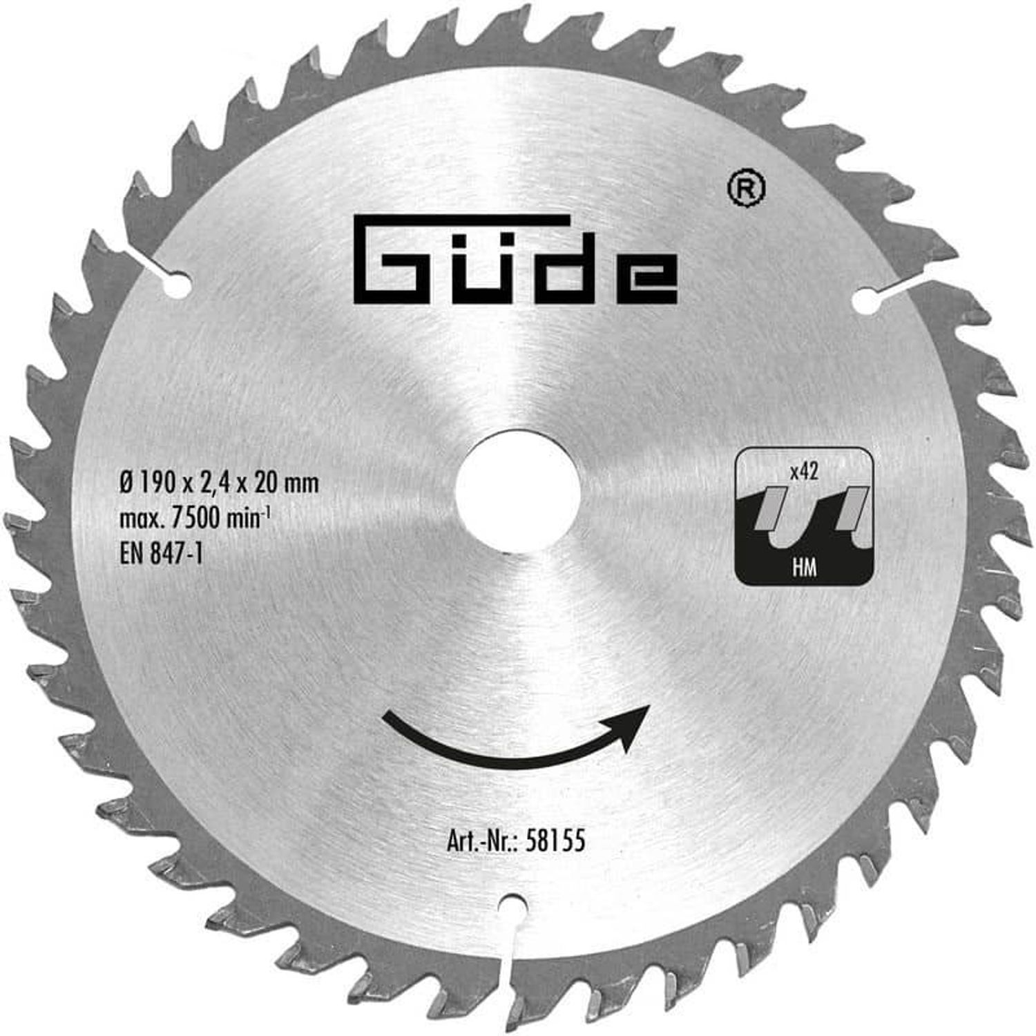 GÜDE - Disc pentru fierastrau circular, taiere lemn Guede GUDE58155 ...