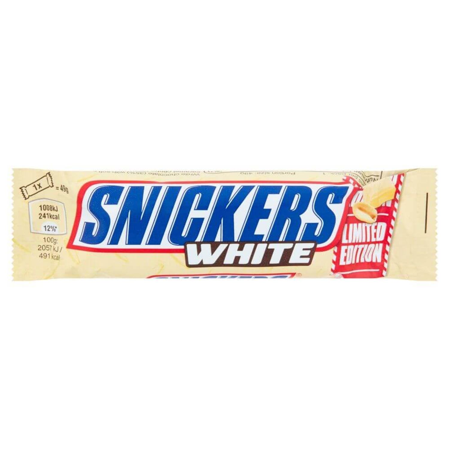 Snickers - Baton Snickers White Standard, 49g - elefant.ro