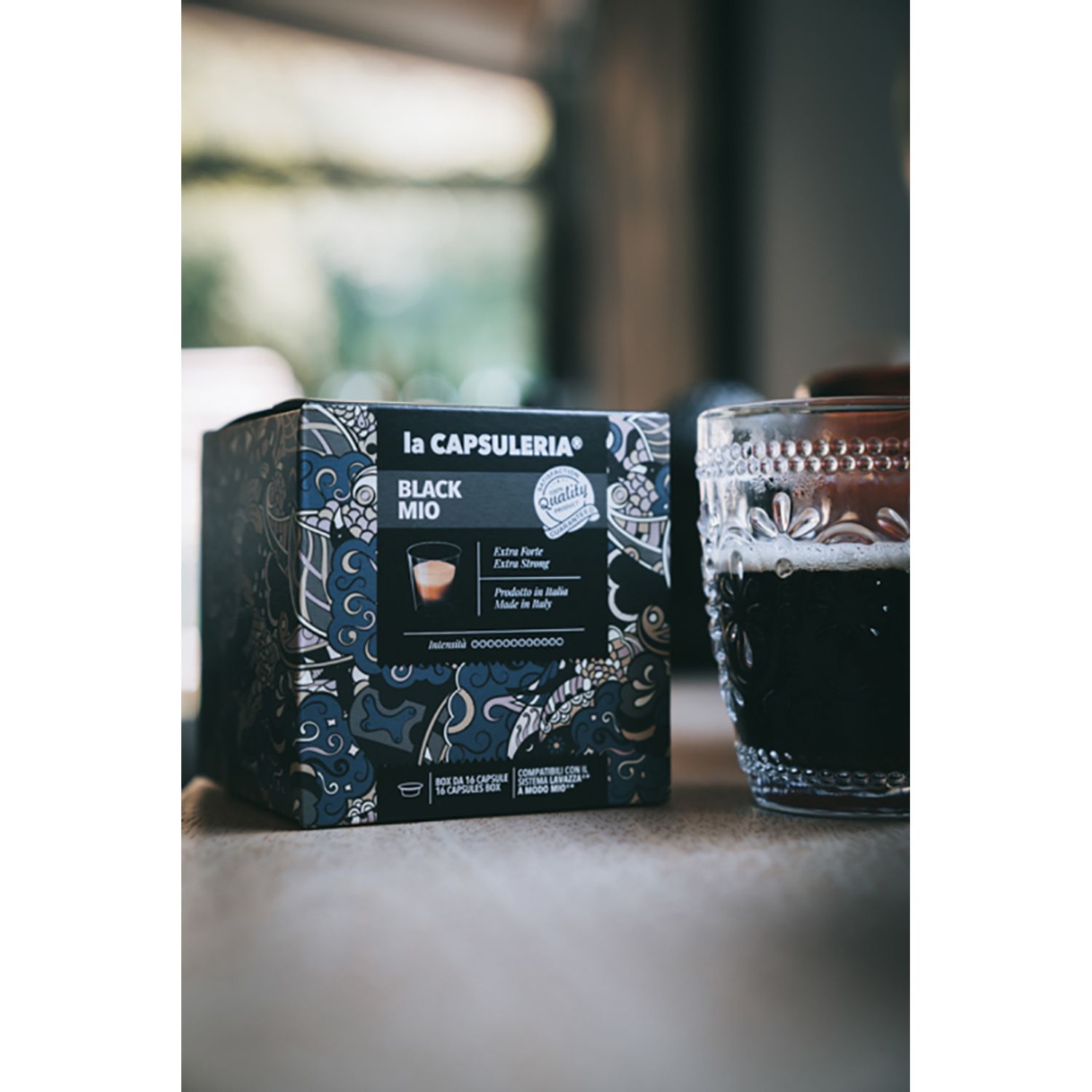 La Capsuleria - Set 16 capsule cafea Black Mio, compatibile Lavazza a ...