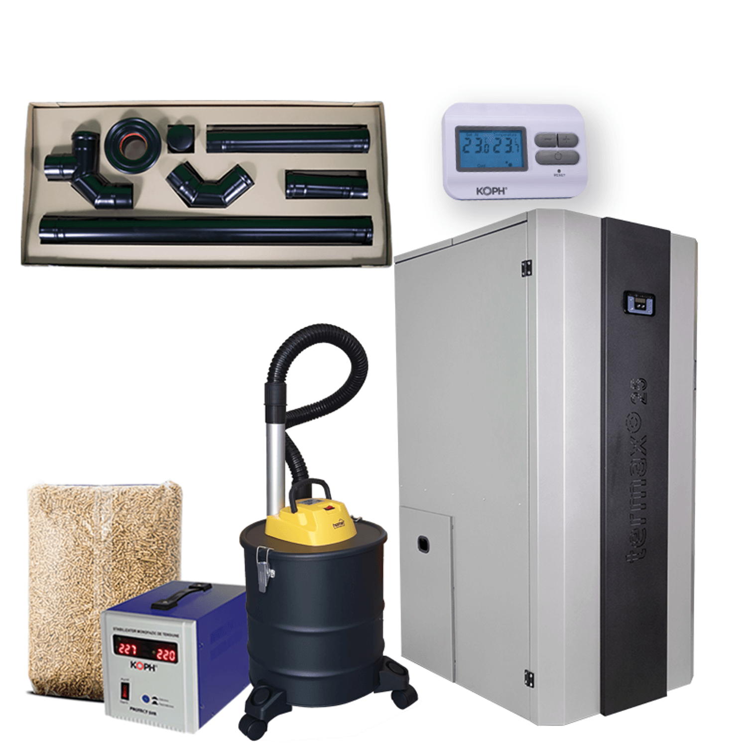 TERMAX - Pachet centrala cu peleti de 25 kW, TERMAX-COMPACT echipata ...