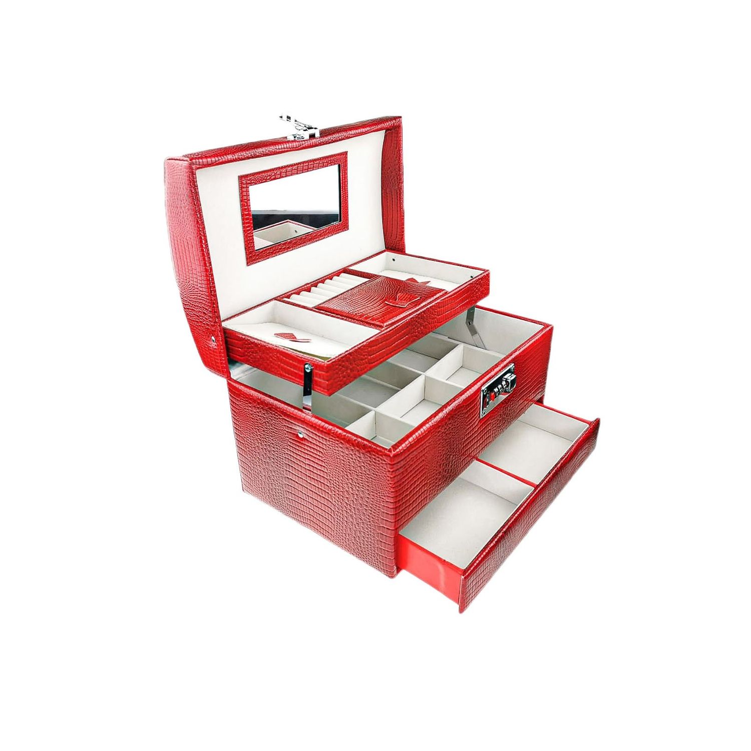 E.O.D - Caseta Gen Cufar de bijuterii, cu oglinda, sertar si multiple ...