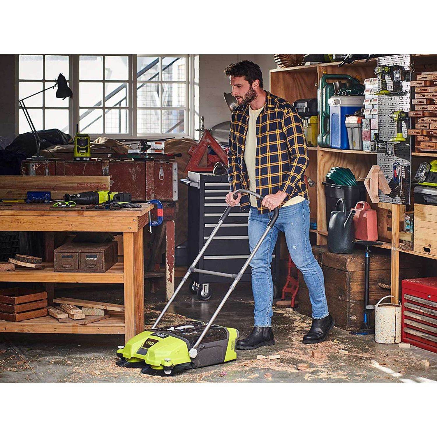 RYOBI - Matura pentru curte, Ryobi, compatibila cu acumulator, 18 V, 53 ...