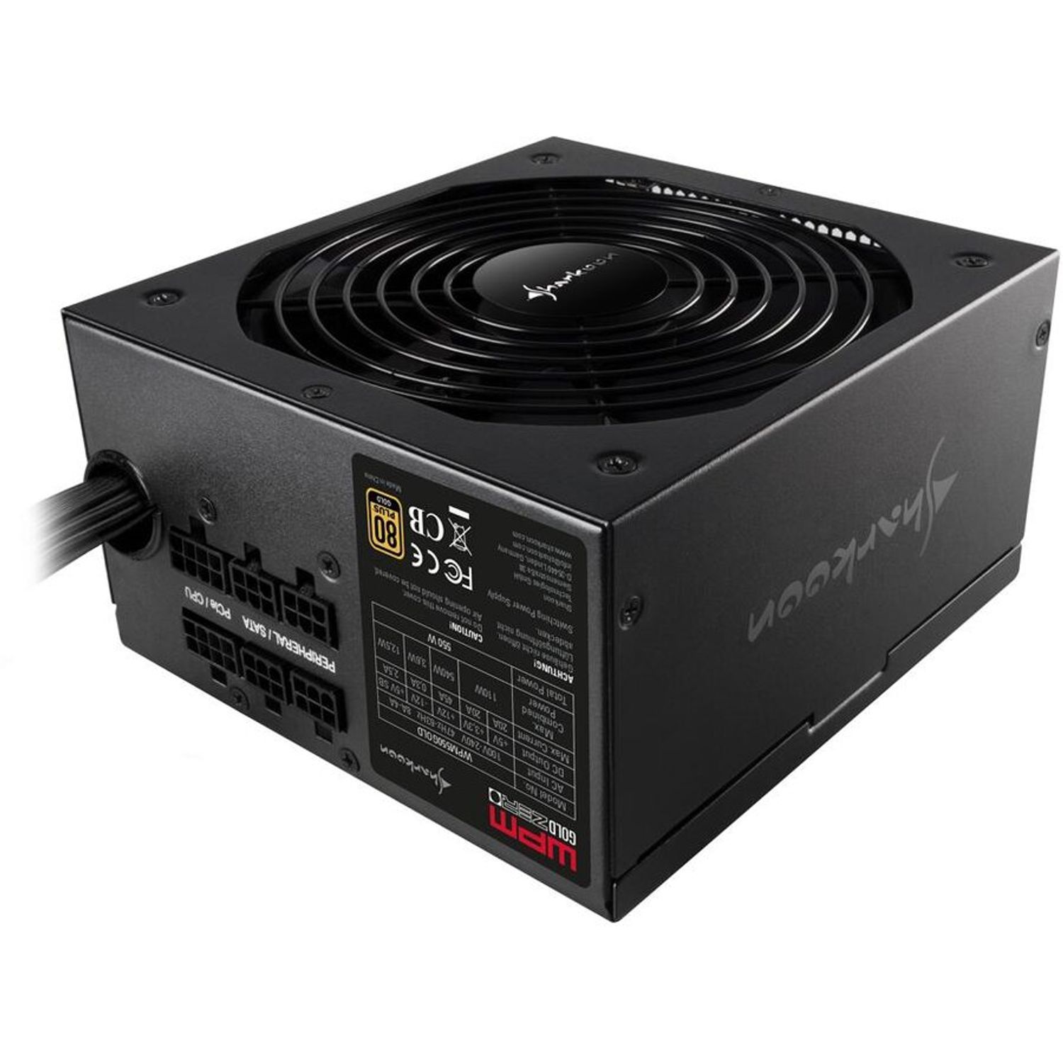 Sharkoon - Sursa PC WPM Gold ZERO, Black, 80+ Gold, 750W - elefant.ro