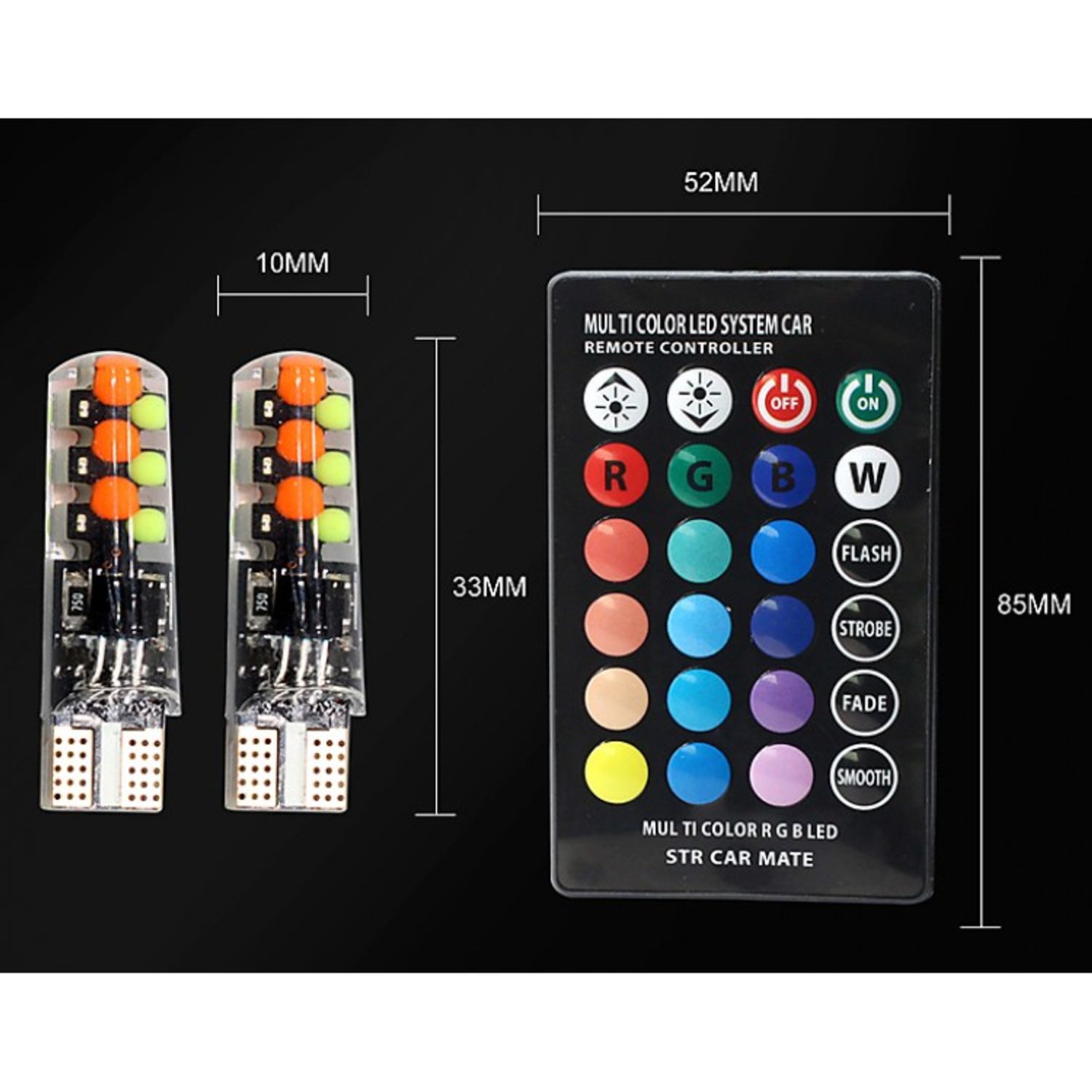 ISHOP - Set 2 becuri LED RGB colorate pentru pozitie - elefant.ro