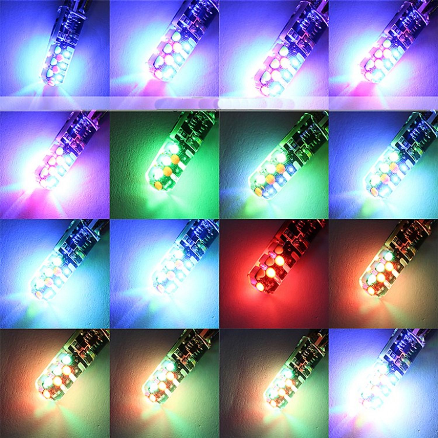 ISHOP - Set 2 becuri LED RGB colorate pentru pozitie - elefant.ro