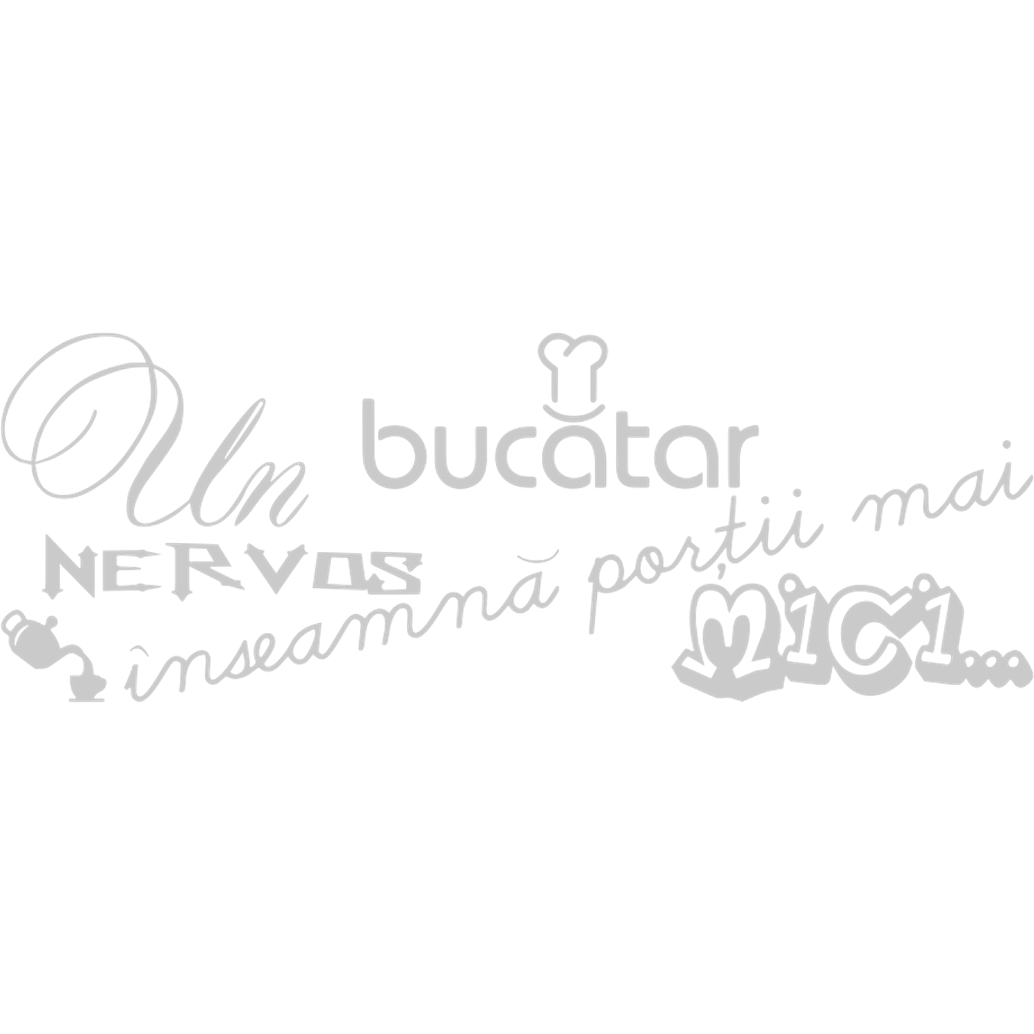 ORACAL - Sticker decorativ pentru perete, Un bucatar, 30x10cm, alb ...