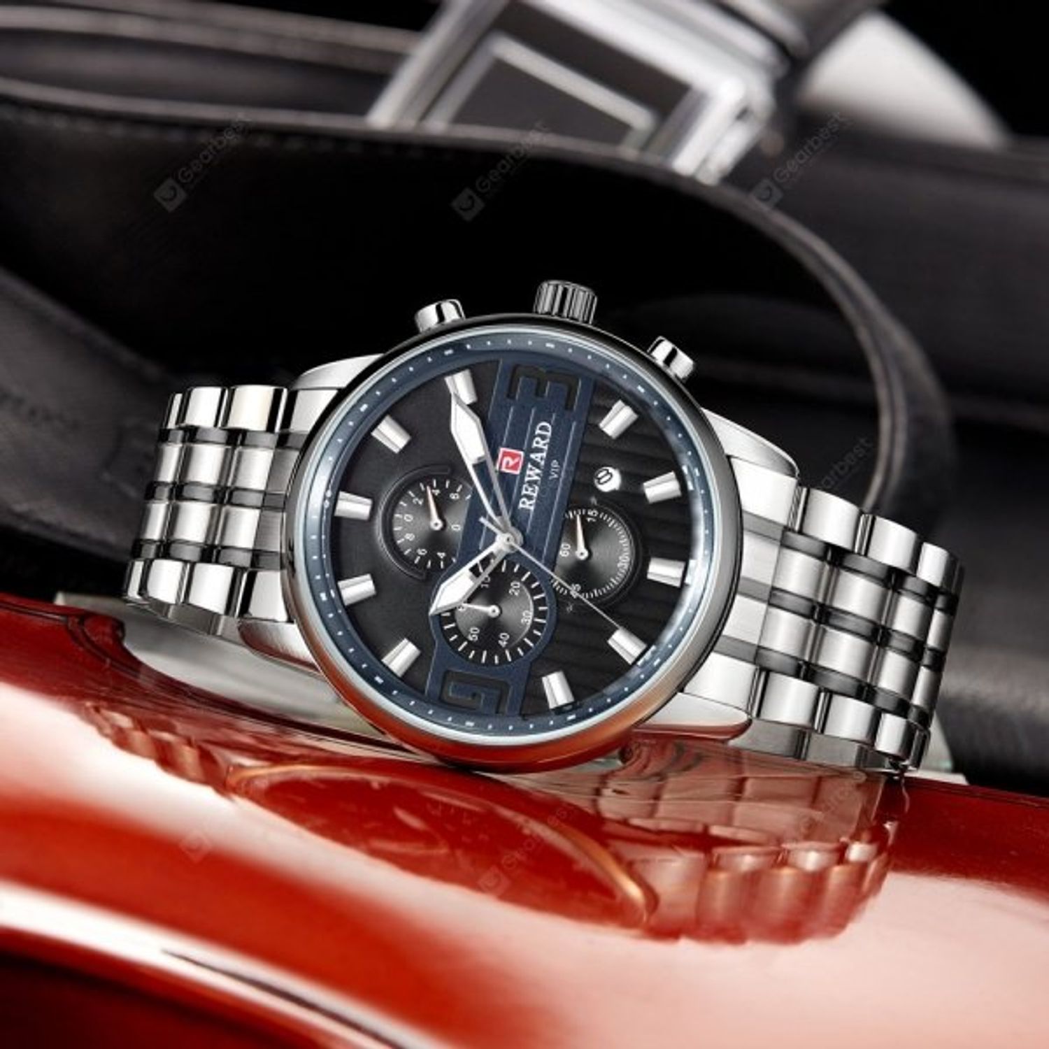 REWARD - Ceas barbatesc Reward CS1239, otel inoxidabil, argintiu ...