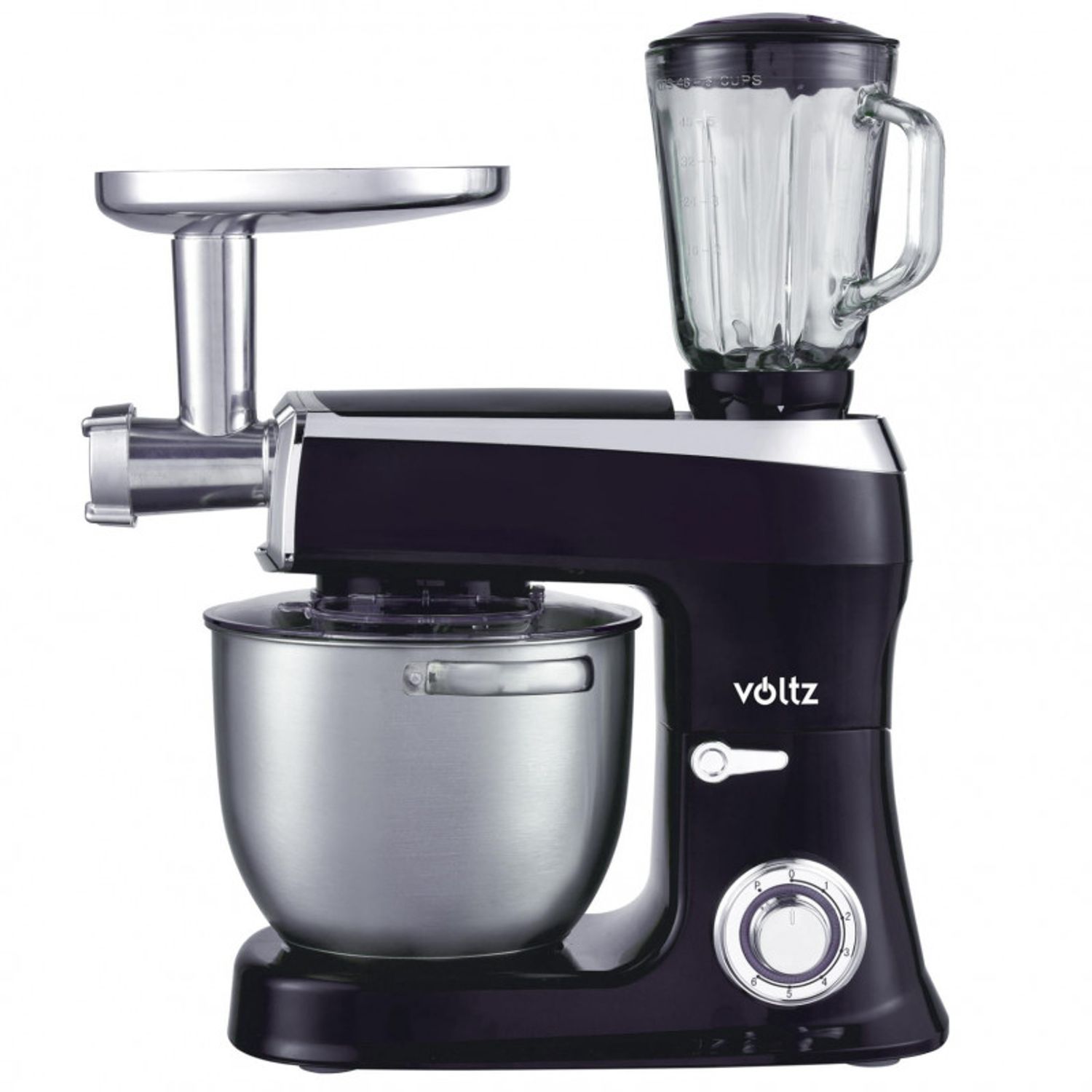 Voltz - Robot de bucatarie Voltz V51115AS, 2100W, Masina de tocat carne si blender, 3 agitatoare ...