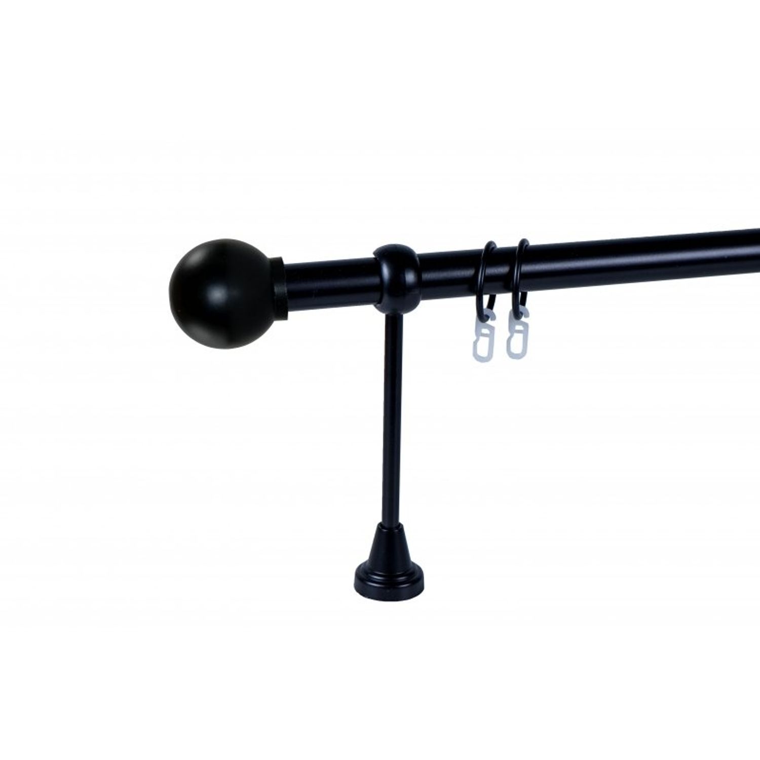 KLEIDECO - Galerie metal 25 mm BRAZILIA "complet" simpla, negru, 200 cm ...