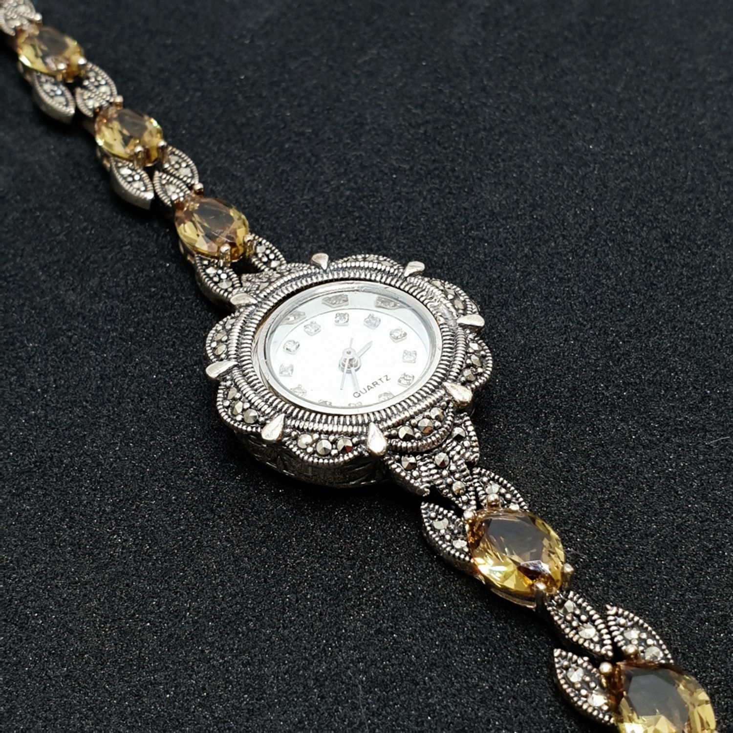 SaraTremo - Ceas din argint masiv cu pietre zultanit Gloria by ...