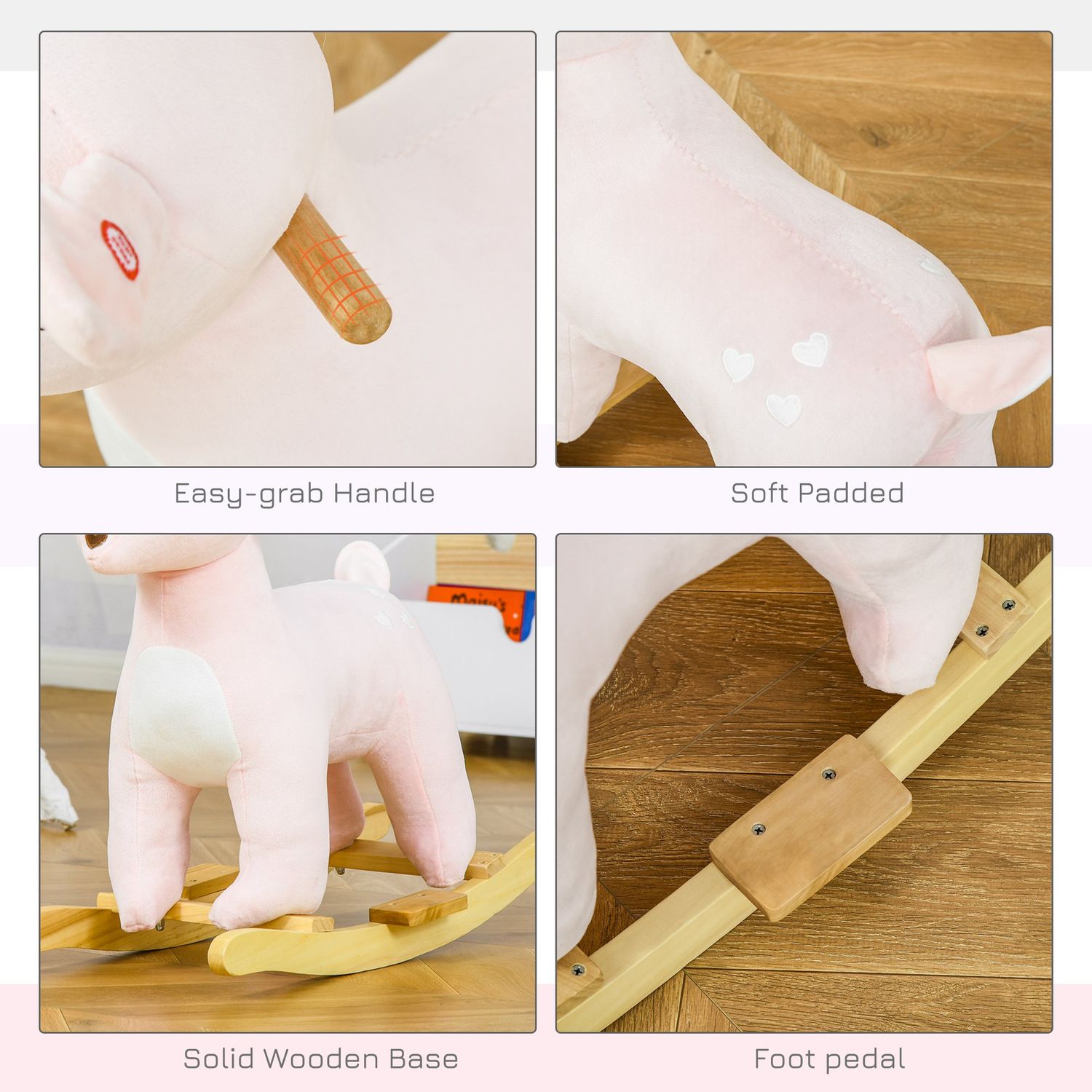 HOMCOM - HOMCOM Cal tip Balansoar pentru Copii 3-6 Ani Cerb din Plus ...