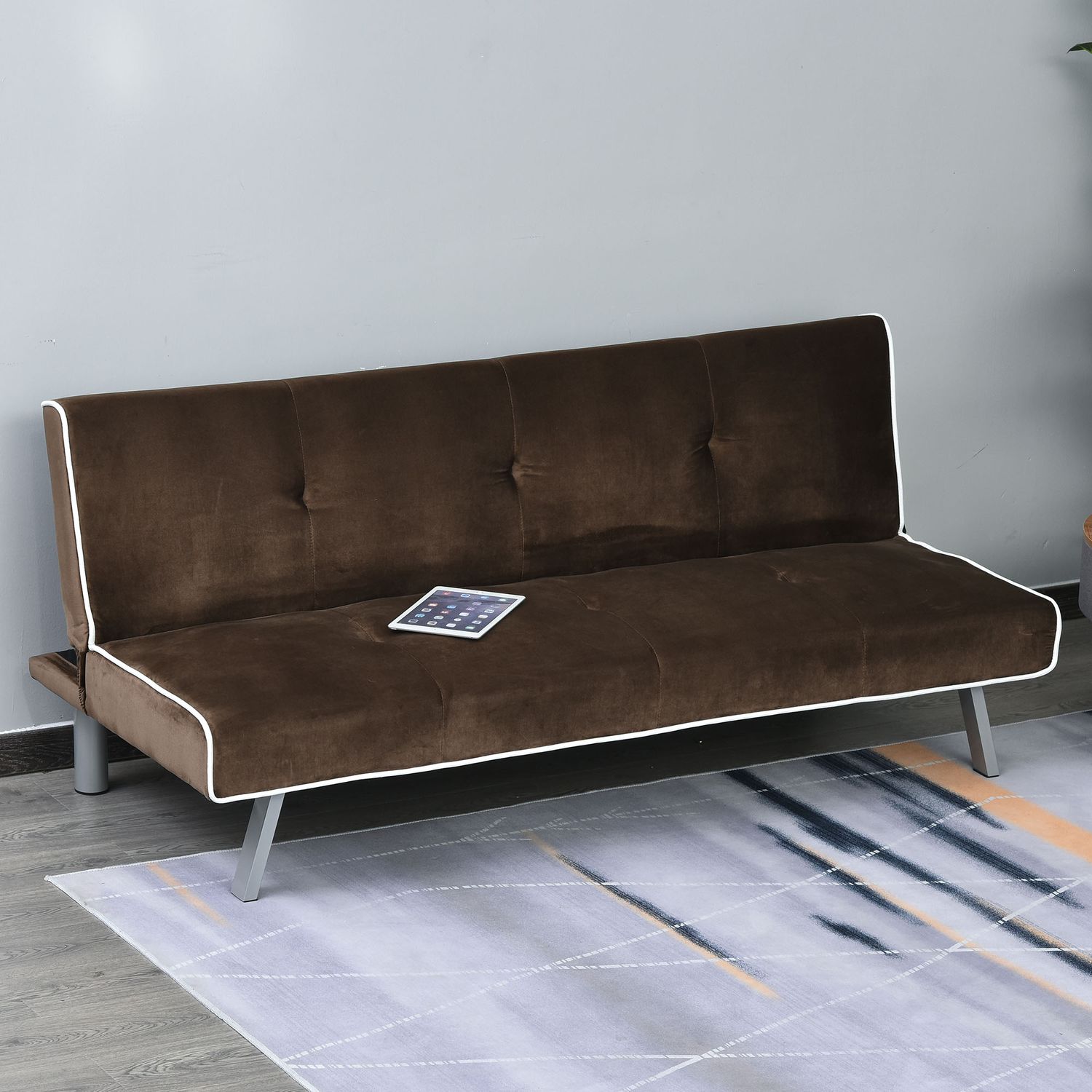 HOMCOM - Homcom Canapea extensibila Rabatabila cu Structura din Lemn ...