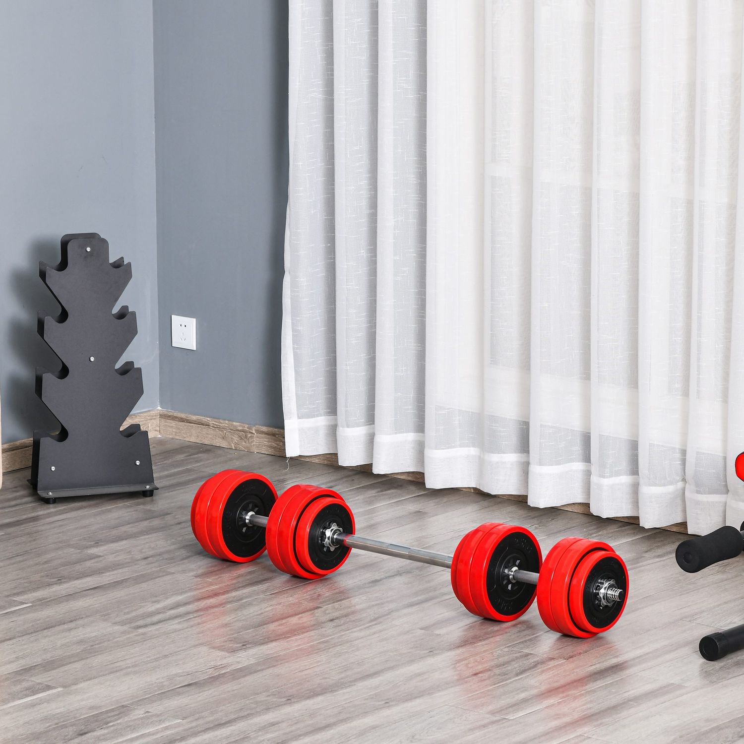 HOMCOM - HOMCOM Set de Haltere si Gantere Greutati 30 kg Discuri ...