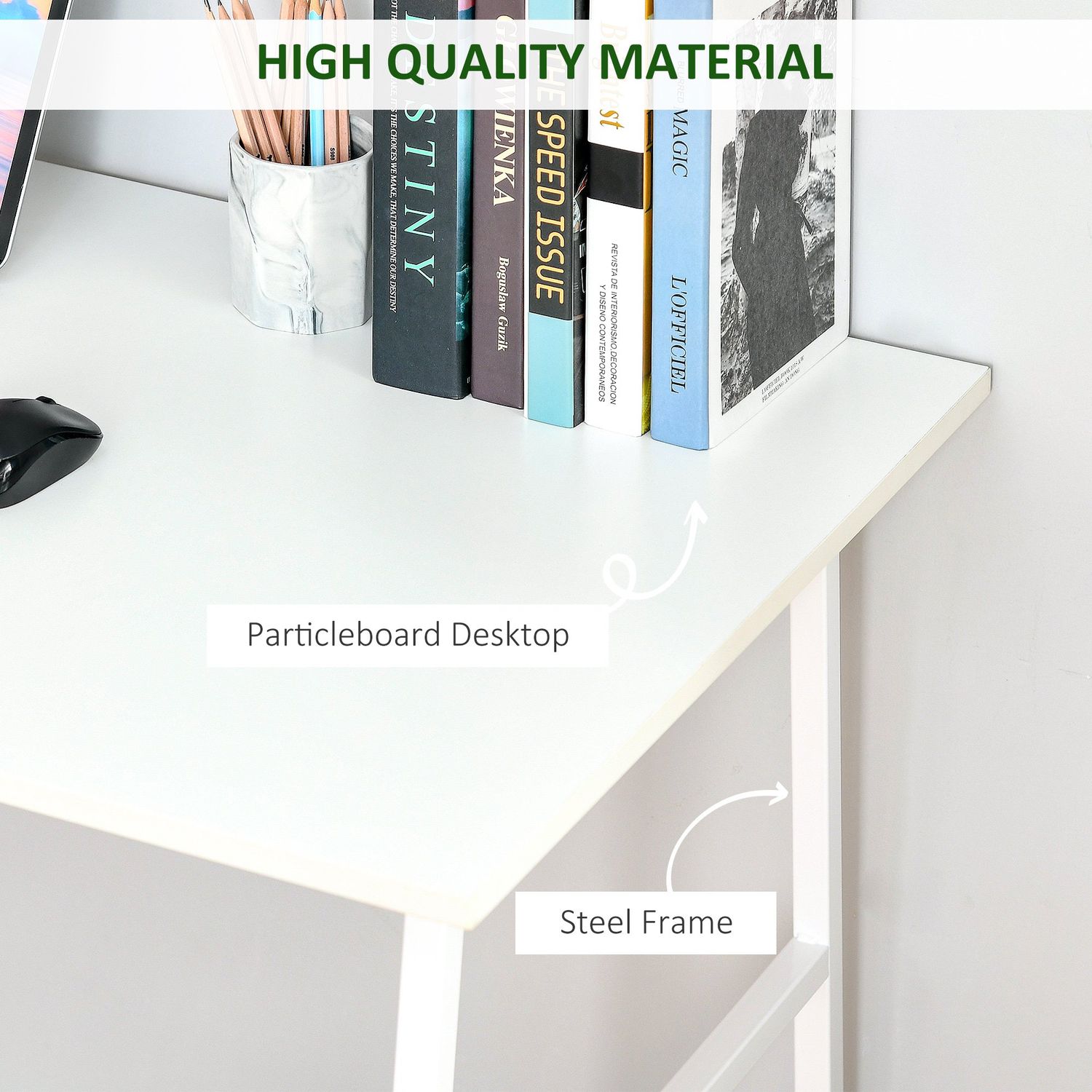 HOMCOM - HOMCOM Birou Modern pentru Camera si Birou cu 2 Rafturi ...