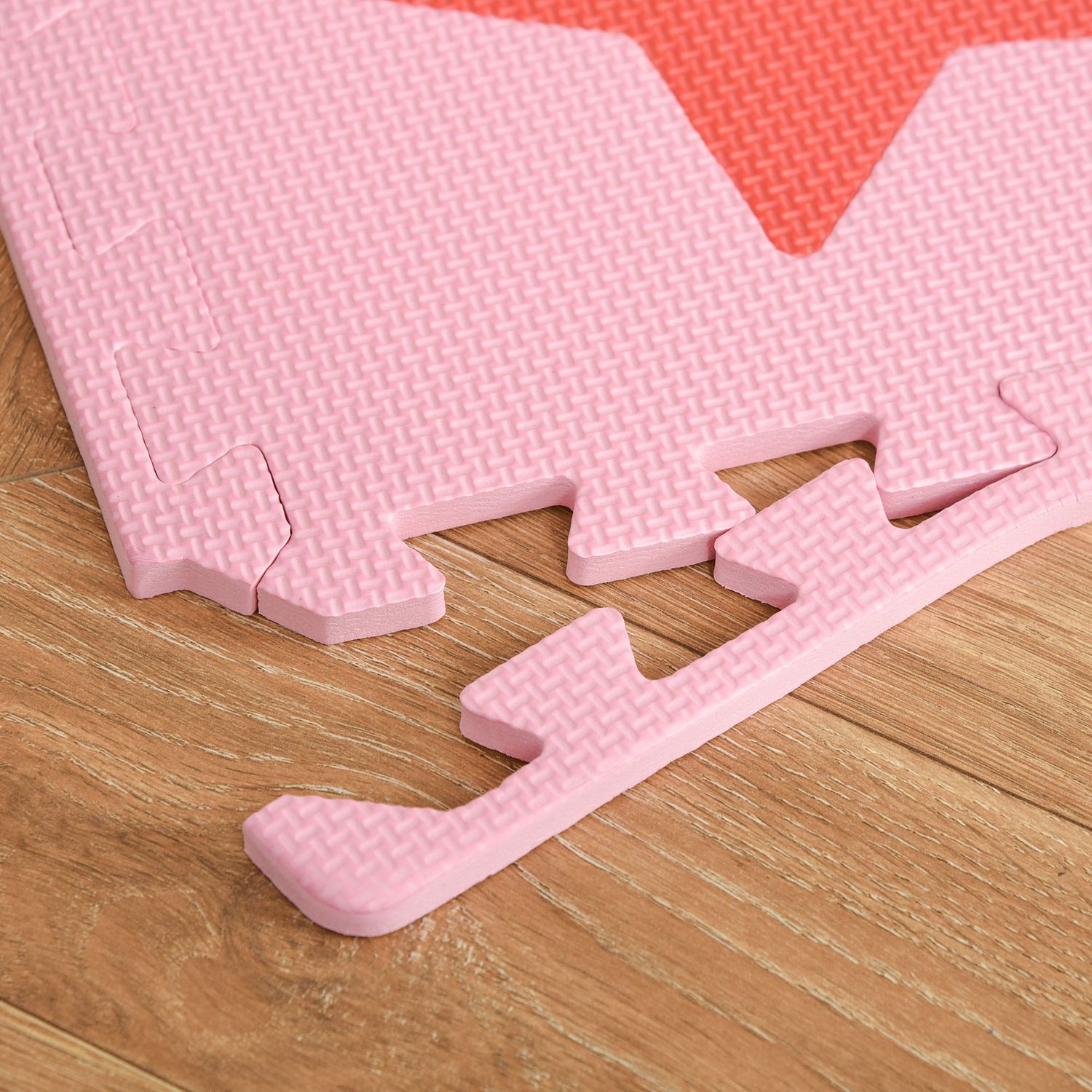 HOMCOM - HOMCOM Covor puzzle 36 bucati cu margini si forme colorate din ...