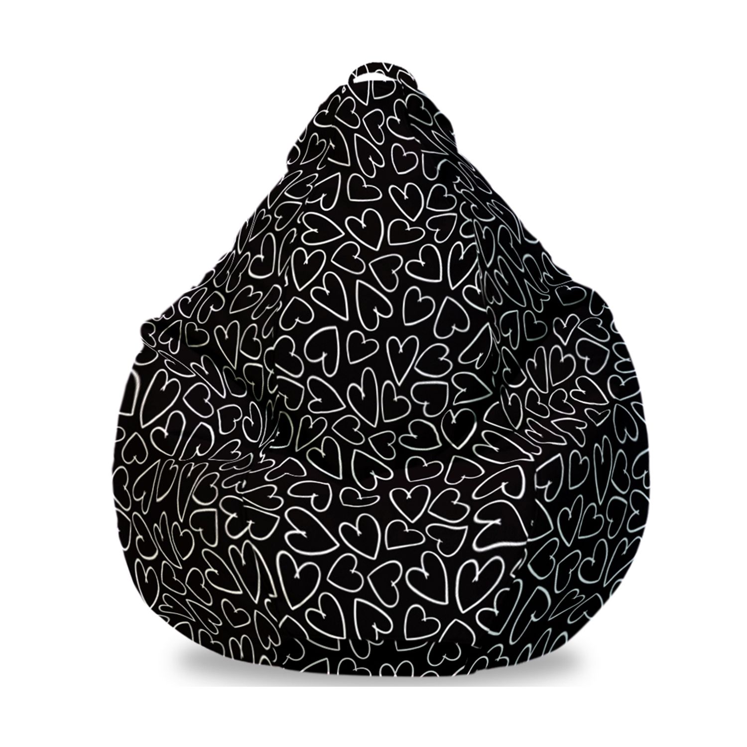 FormTex - Fotoliu Puf FormTex BEAN BAG Inimi Alb Negru tip para XL ...