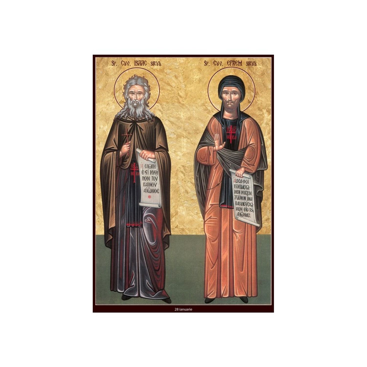 Sfintele Icoane - Icoana Sfantul Isaac Sirul, Sfantul Efrem Sirul, cu ...