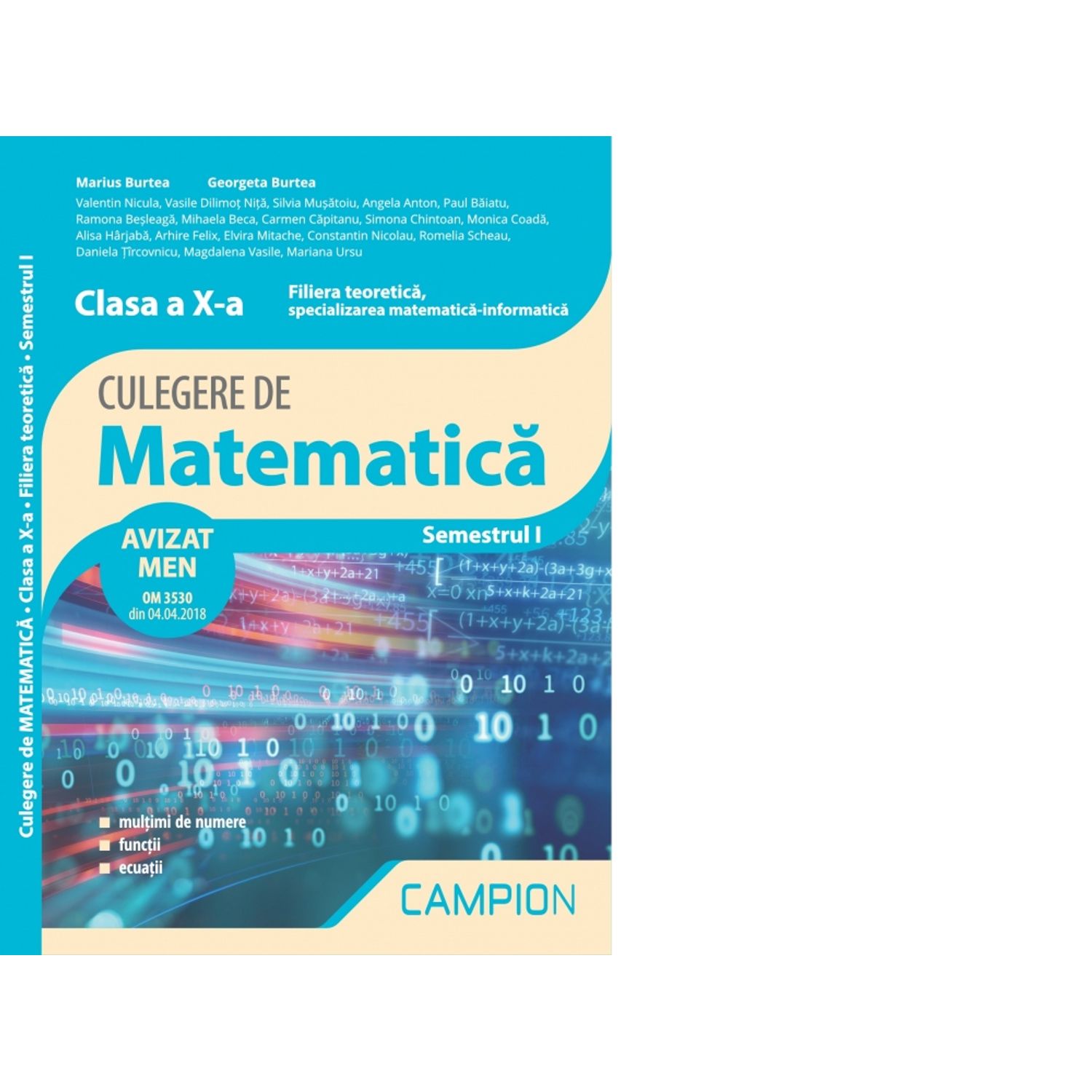 Marius Burtea, Georgeta Burtea - Culegere de matematica. Clasa a X-a ...