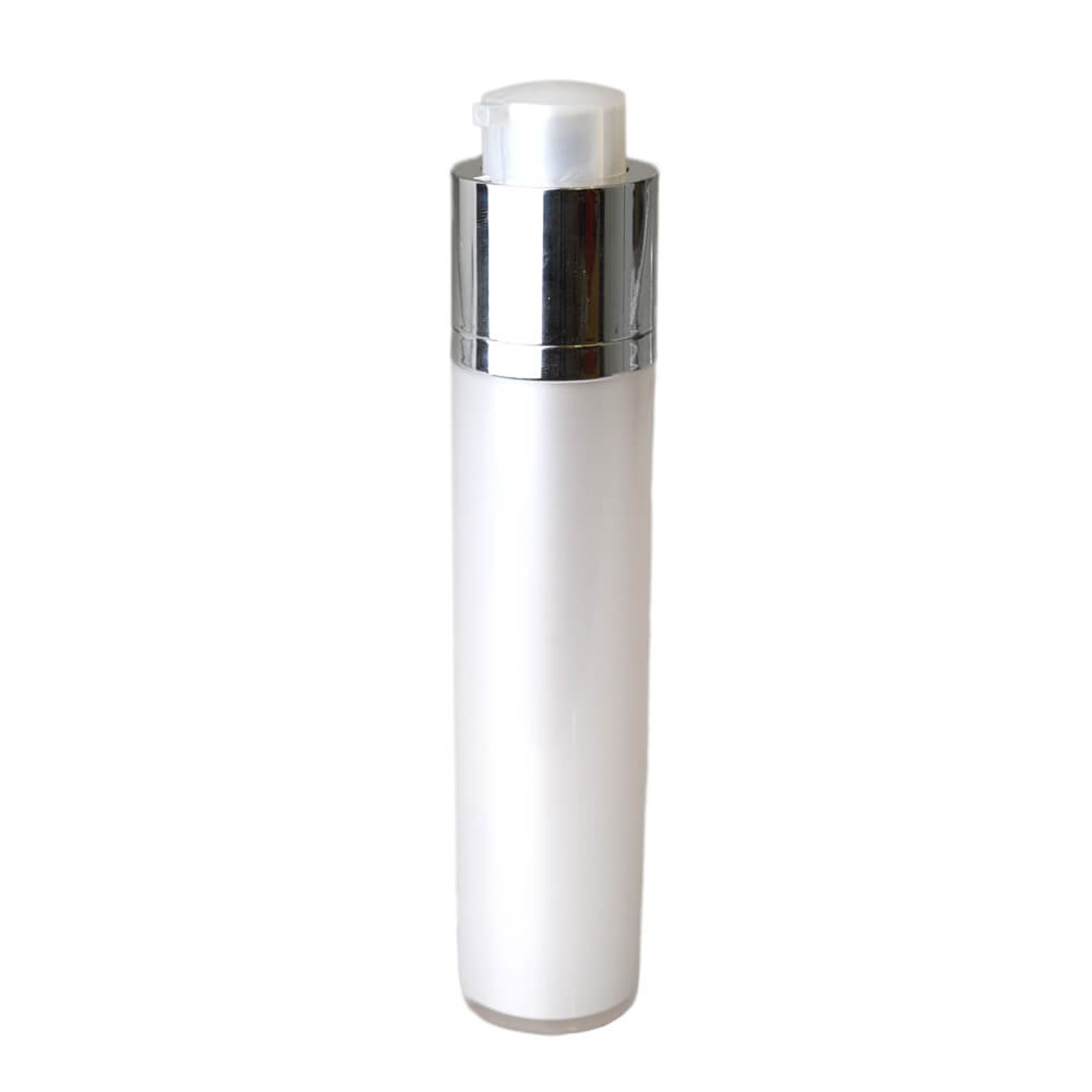 Createur - Flacon cosmetic Airless cu capac argintiu, alb perlat, acril ...