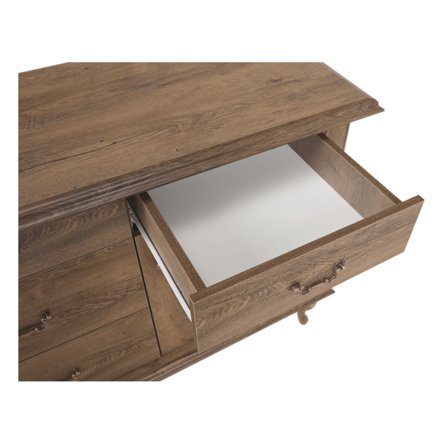 Decorer - Comoda 2 usi 5 sertare mdf stejar lefkas Vilar 165x47x89 cm ...