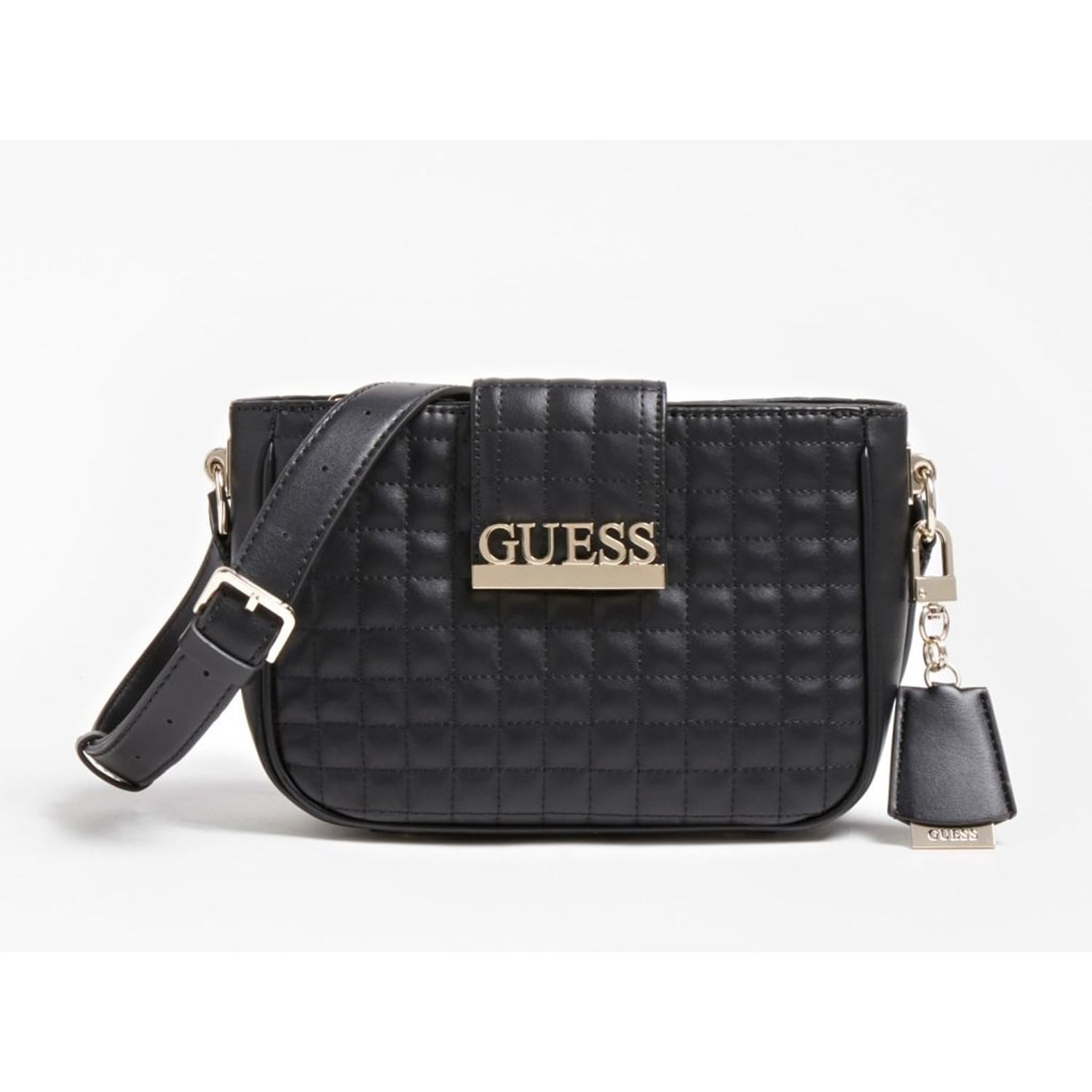 Guess - Geanta crossbody matlasata Guess, Model Matrix, Negru - elefant.ro