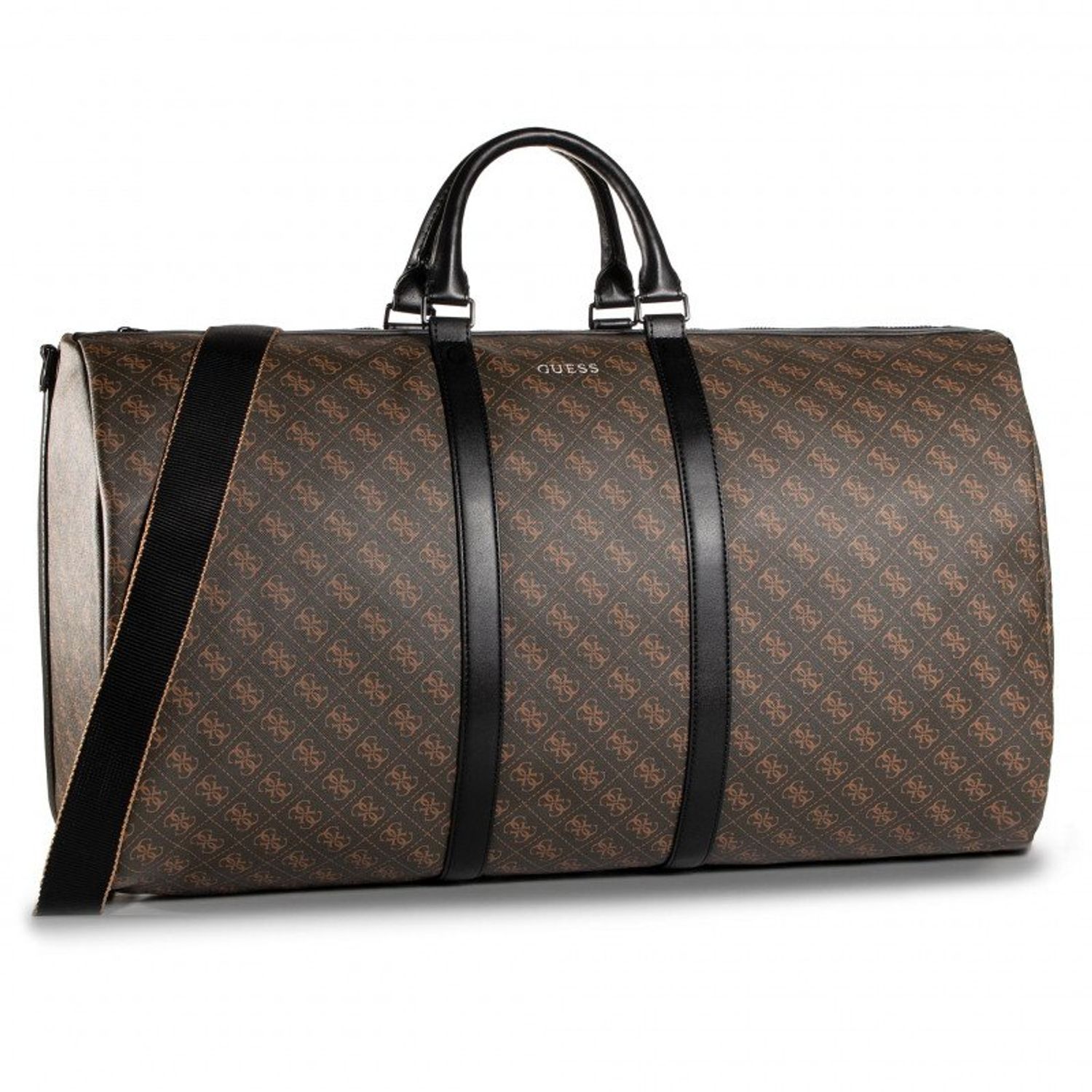 Guess - Geanta pentru calatorii Guess, Model Vezzola, Maro cu imprimeu ...
