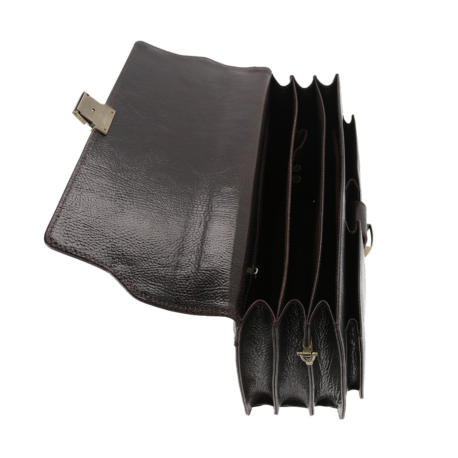 Magazinul De Genti - Servieta de acte din piele naturala maro inchis ...