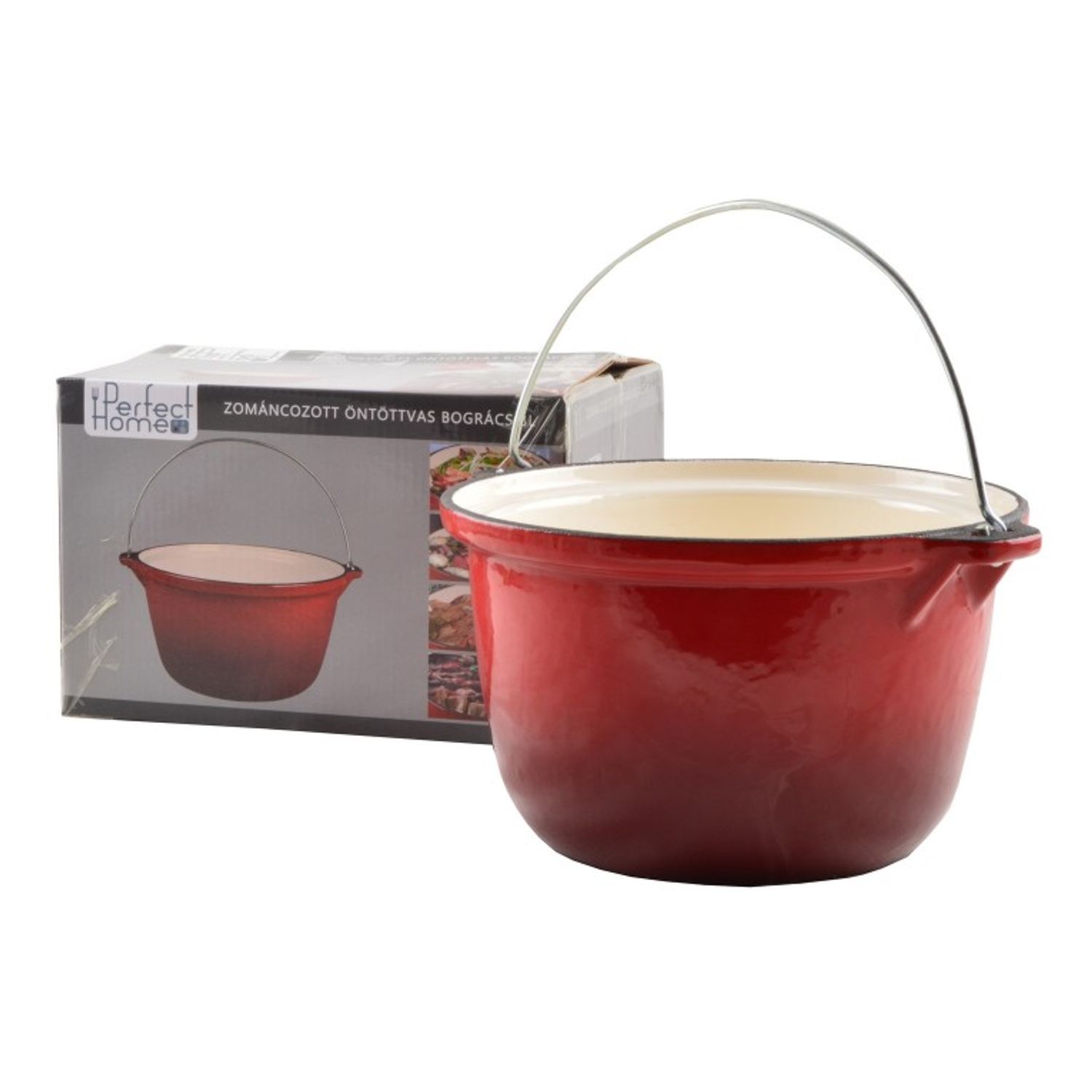 Perfect Home - Ceaun fonta emailat 4l rosu - elefant.ro