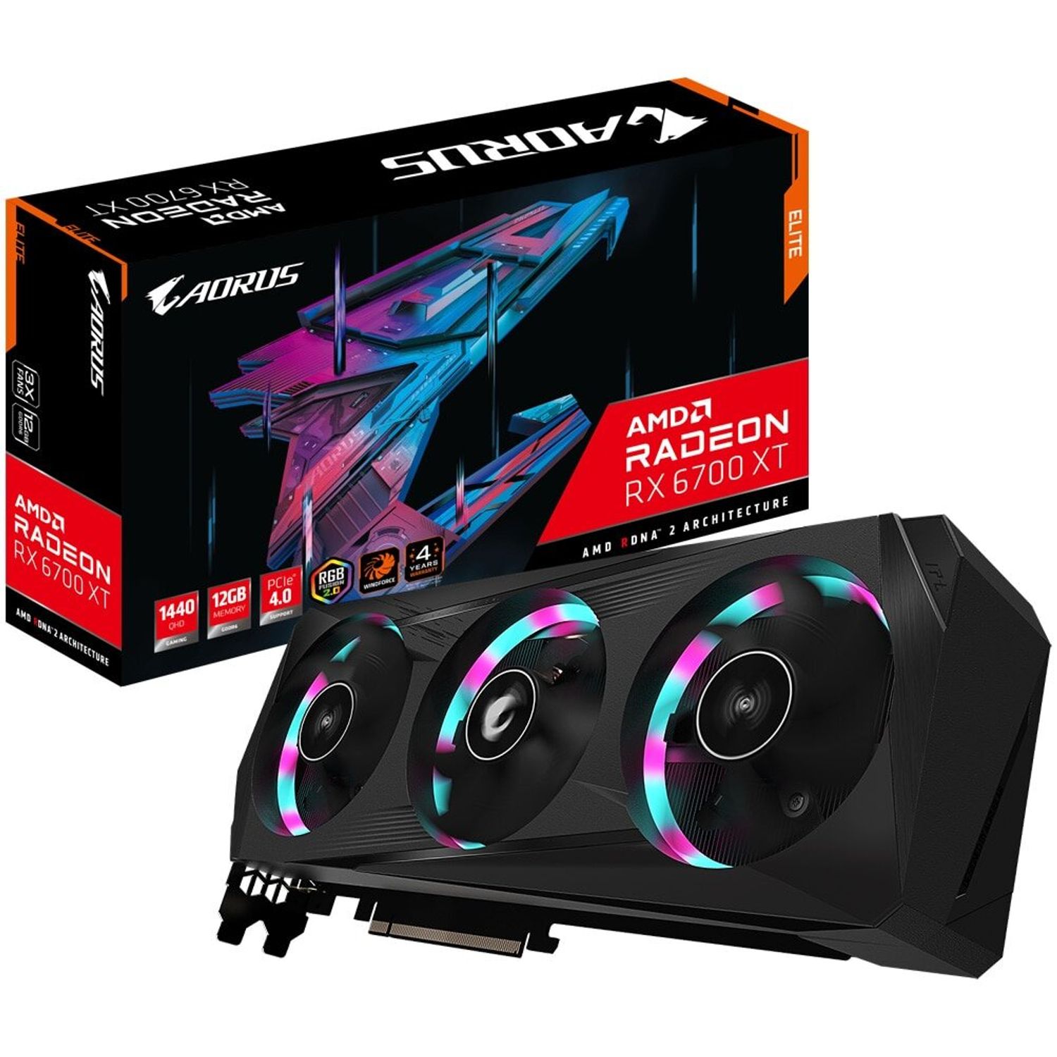 GIGABYTE - Placa video Gigabyte Aorus Radeon RX 6700 XT Elite, 12GB ...