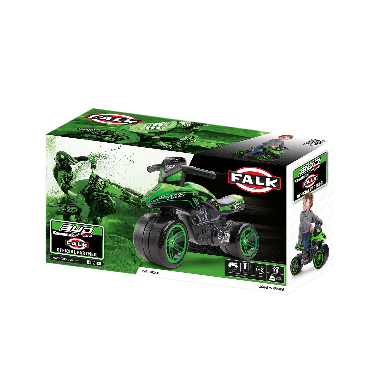 Falk - Vehicul Falk fara Pedale Moto Hobby Horse Kawasaki - elefant.ro