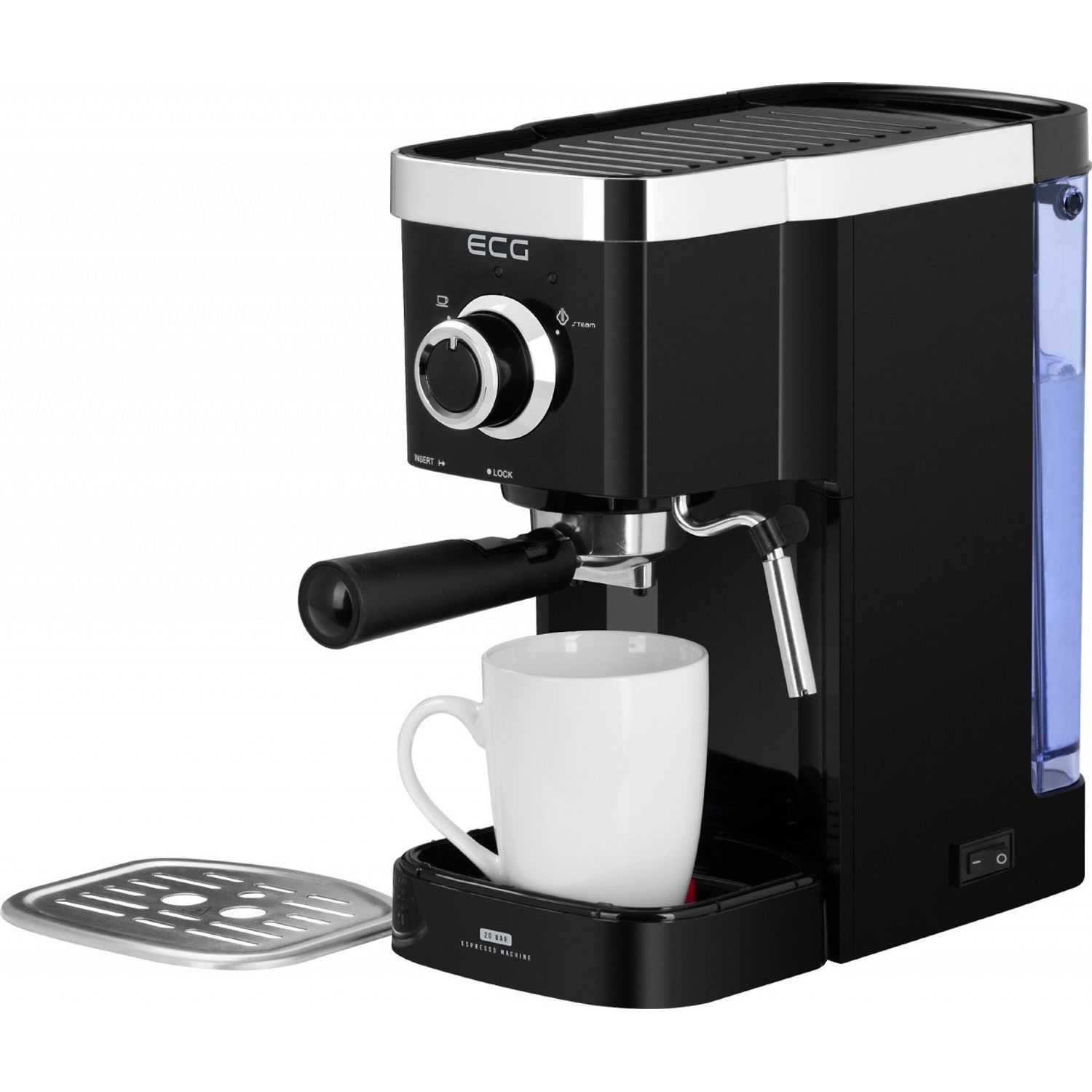 ECG - Espressor manual ECG ESP 20301 Negru, 1450 W,1.25 L, dispozitiv ...