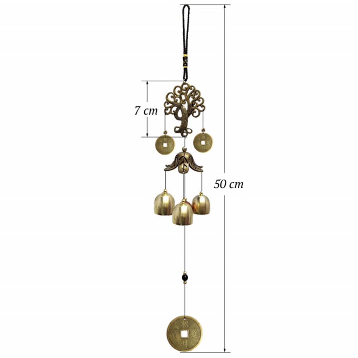 Pufo - Clopotel de vant cu floare de campanula, monede aurii si Copacul ...