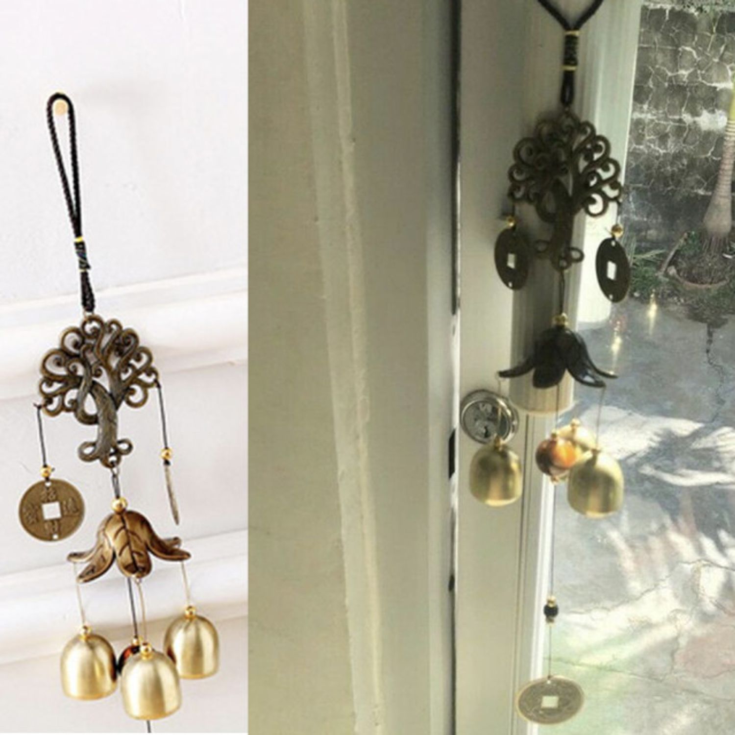 Pufo - Clopotel de vant cu floare de campanula, monede aurii si Copacul ...