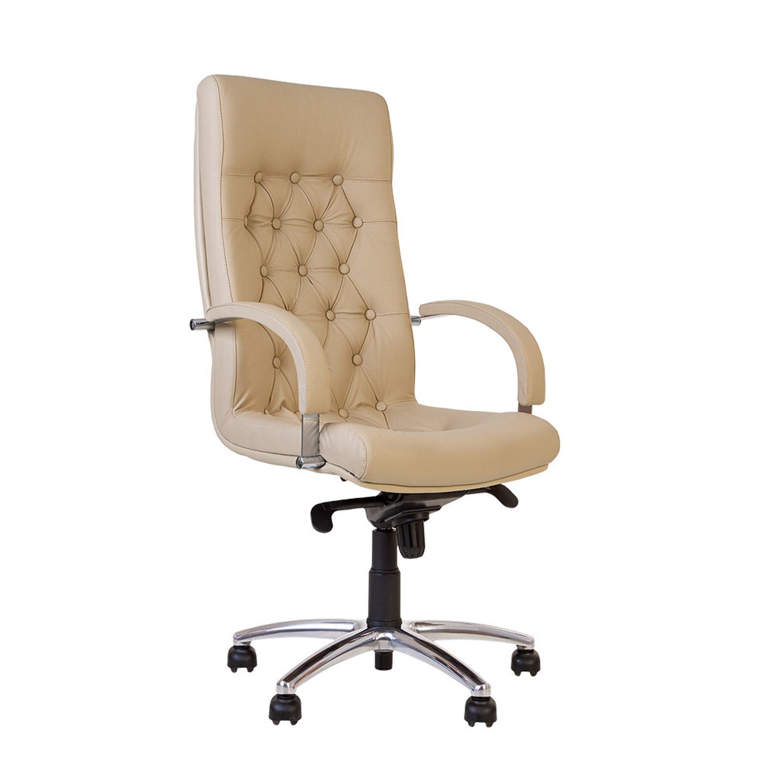 Ergonica - Scaun directorial Fidel Lux Steel Chrome, piele naturala ...