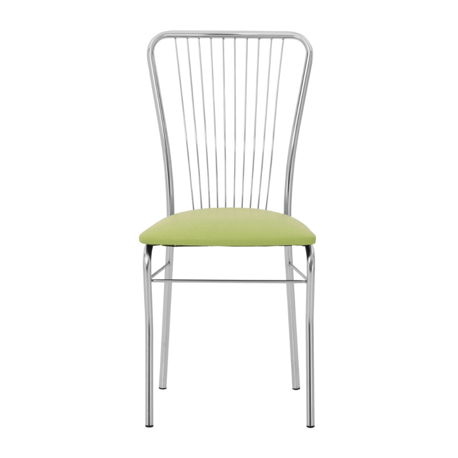 Ergonica - Scaun dining Neron, cadru cromat, piele ecologica, verde ...
