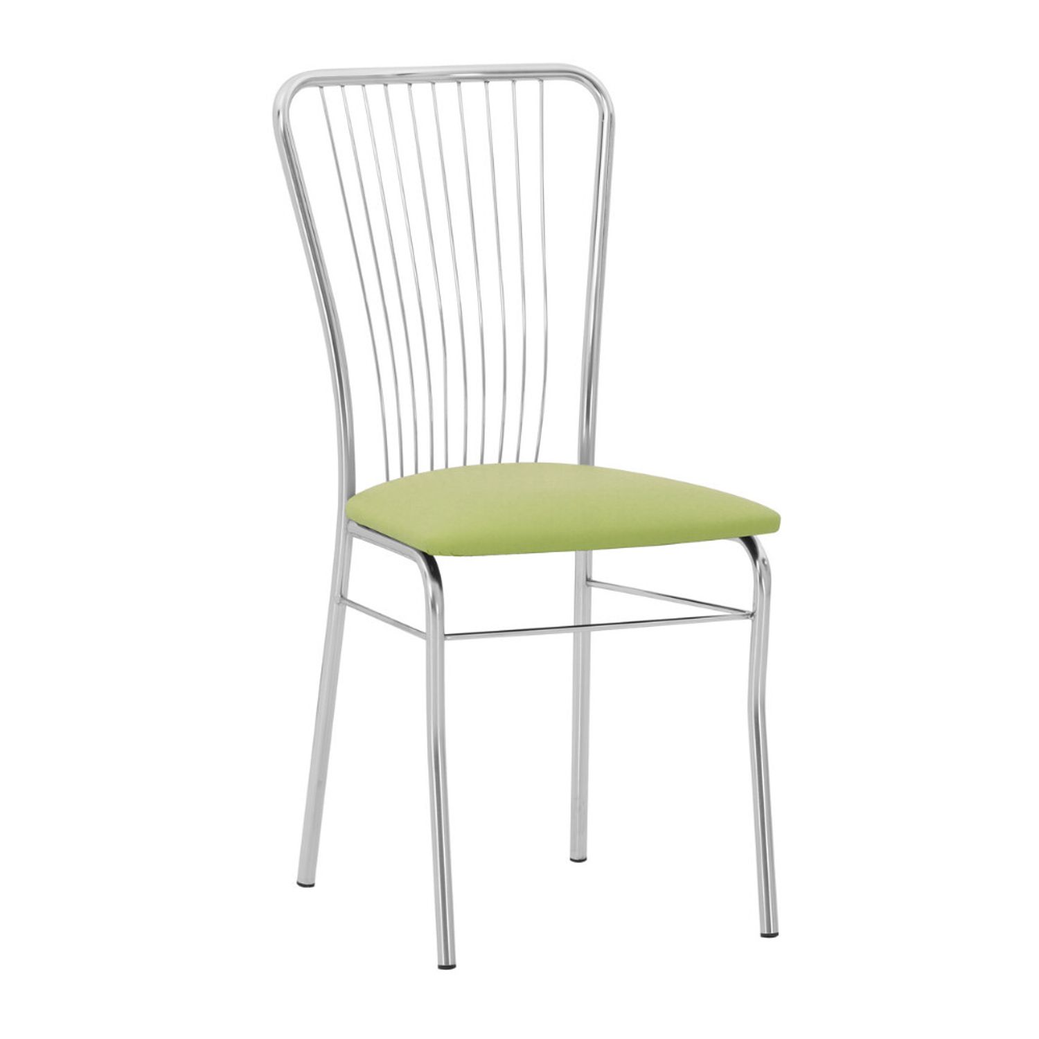 Ergonica - Scaun dining Neron, cadru cromat, piele ecologica, verde ...