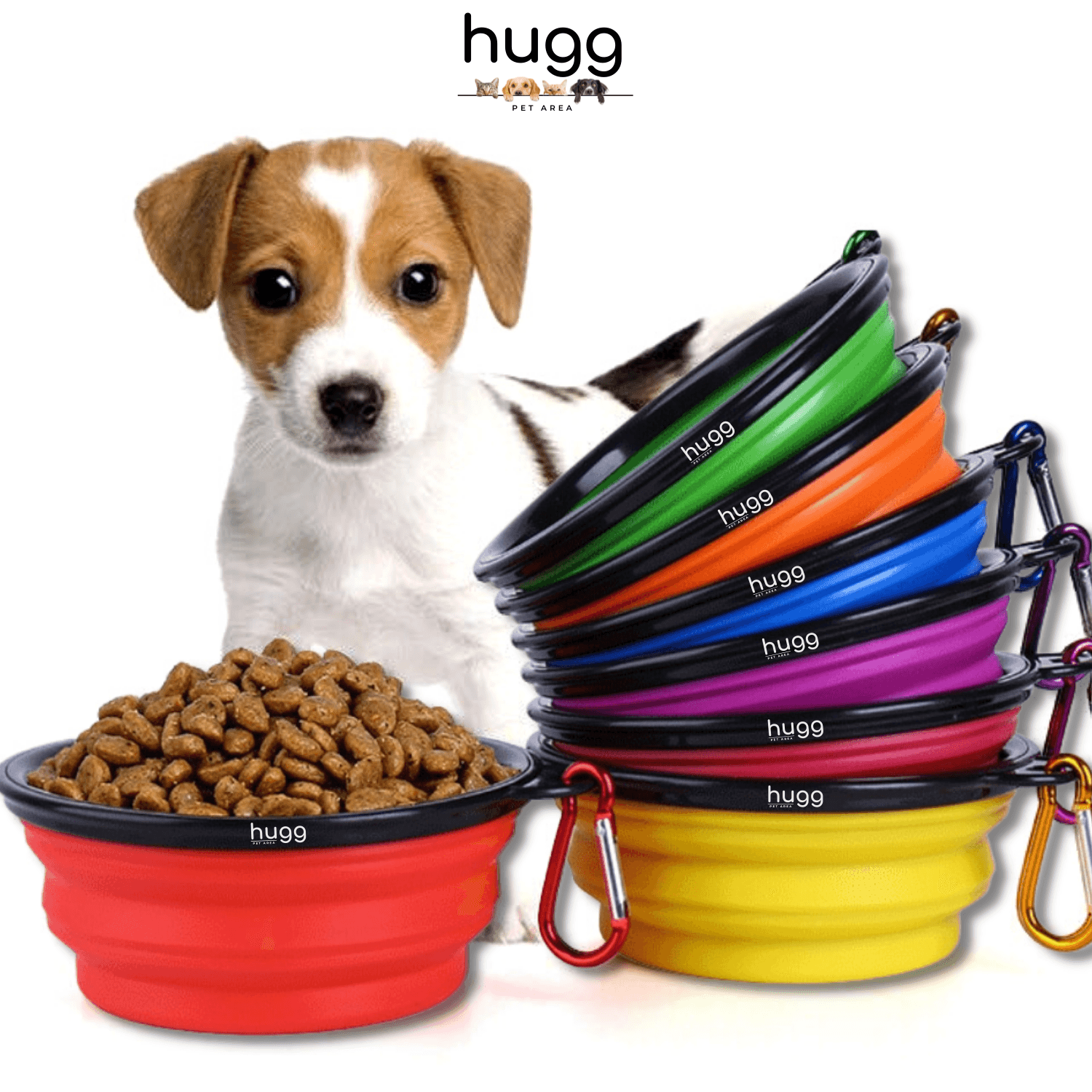 HUGG - Bol Pliabil Catei din Silicon, 450 ML, pentru Apa Animale de ...