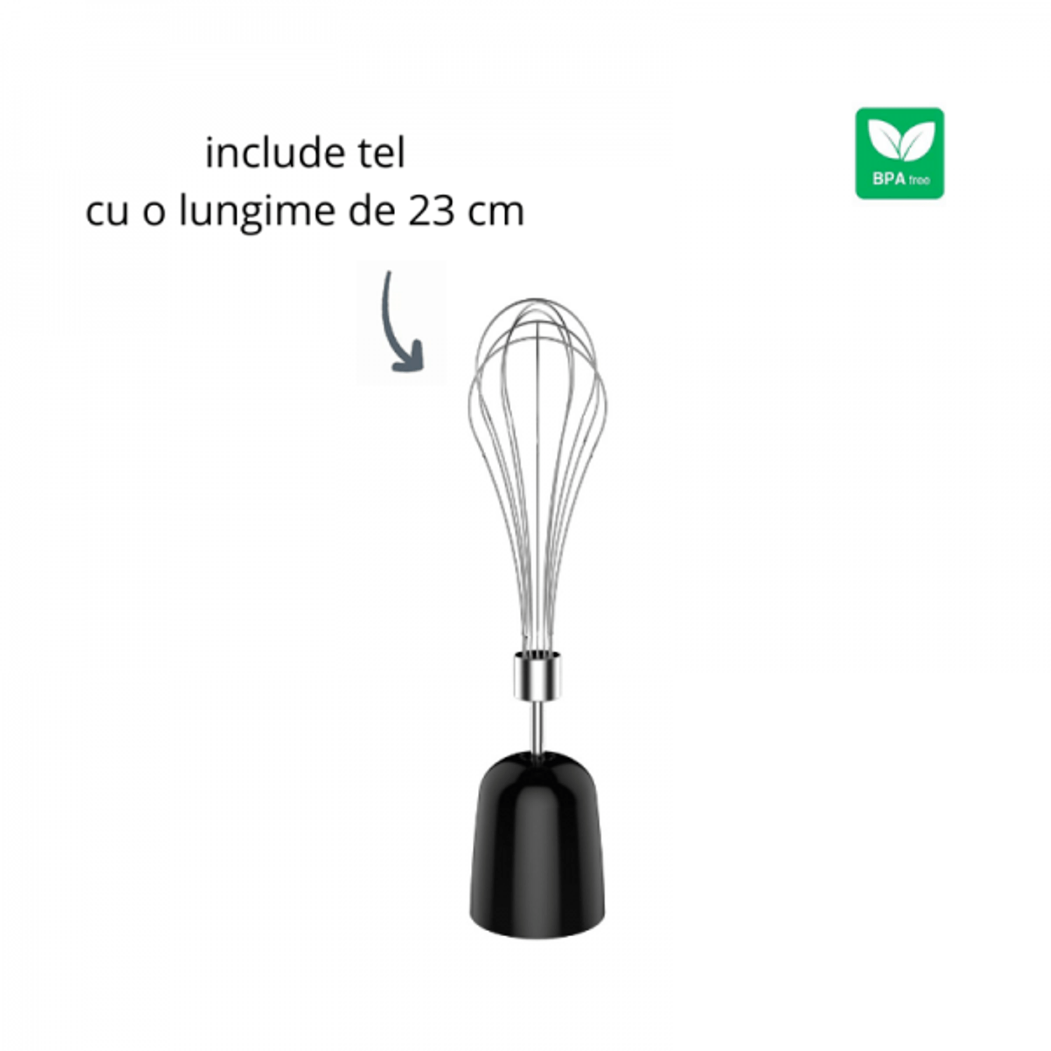 Lacor - Blender de mana cu tehnologie Press System, 1000 W, cu capat pentru mixare, maruntitor ...