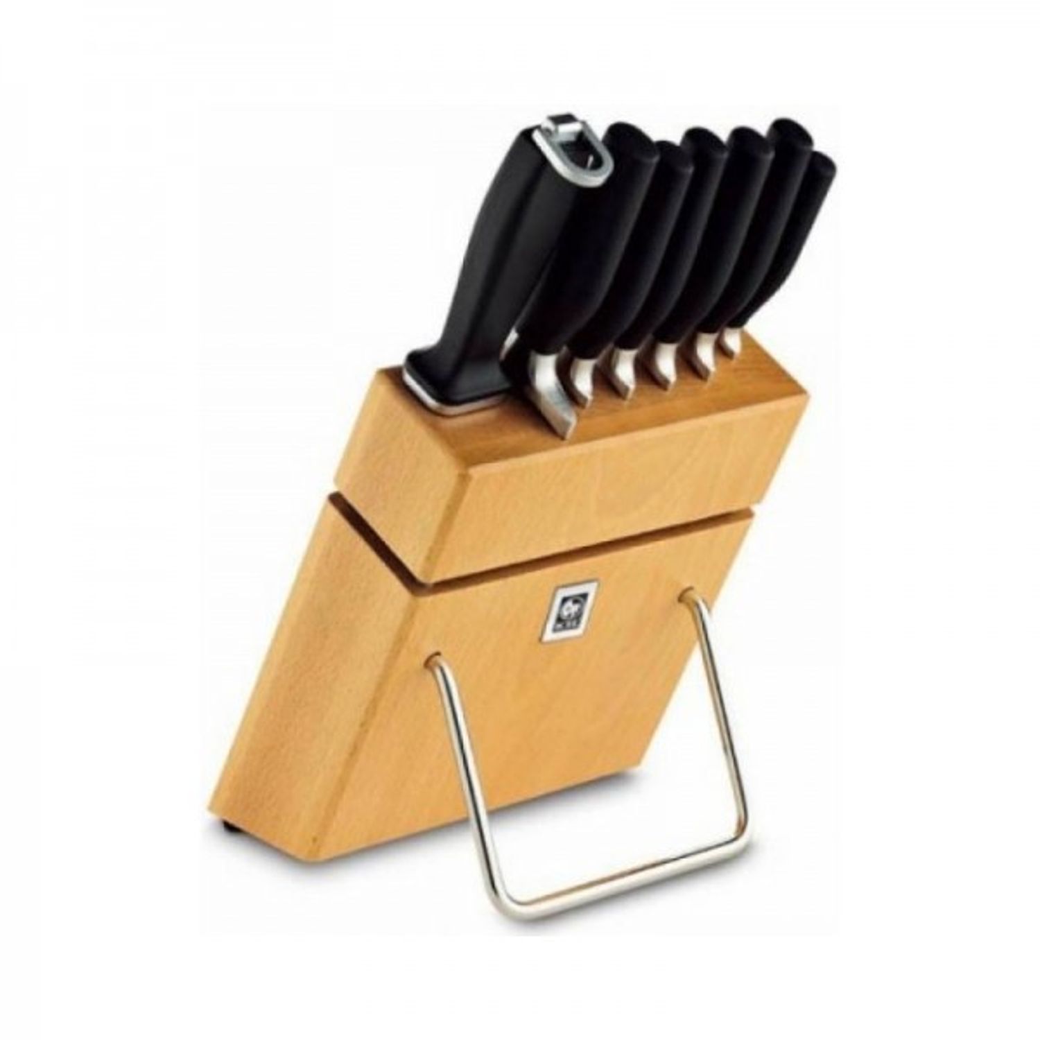 ICEL - Set 6 cutite de bucatarie cu suport si instrument de ascutire ...